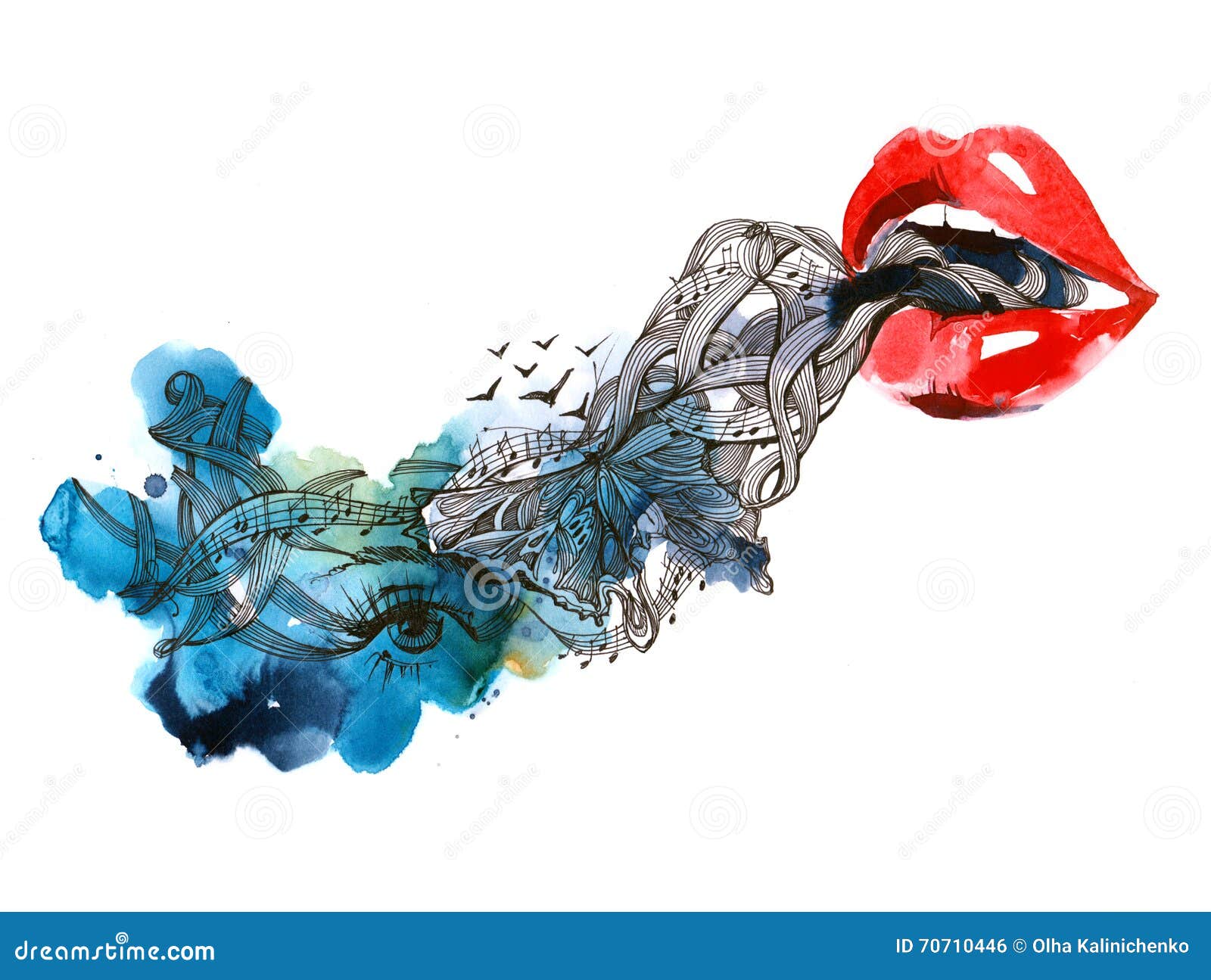 Music stock illustration. Illustration of flying, note - 70710446