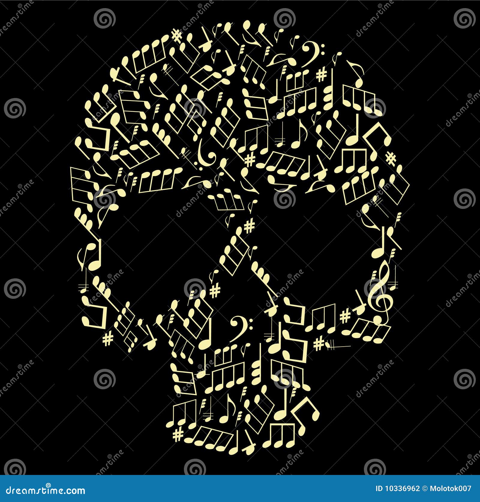 Music skull stock vector. Illustration of play, jazz - 10336962