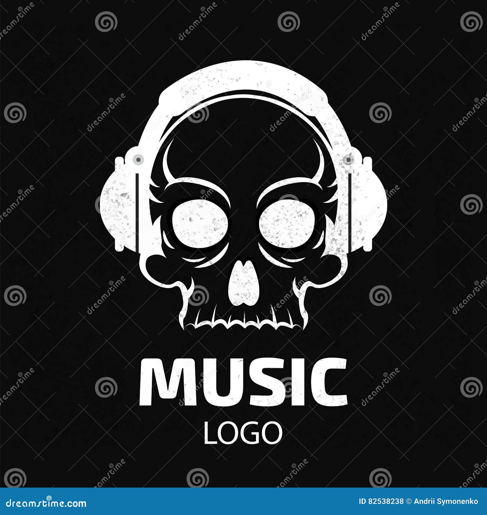 Music skull logo stock vector. Illustration of headphones - 82538238