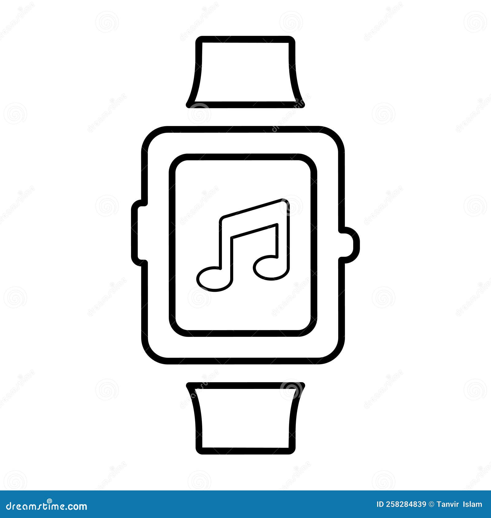 Music smart watch icon stock vector. Illustration of bangladesh - 258284839