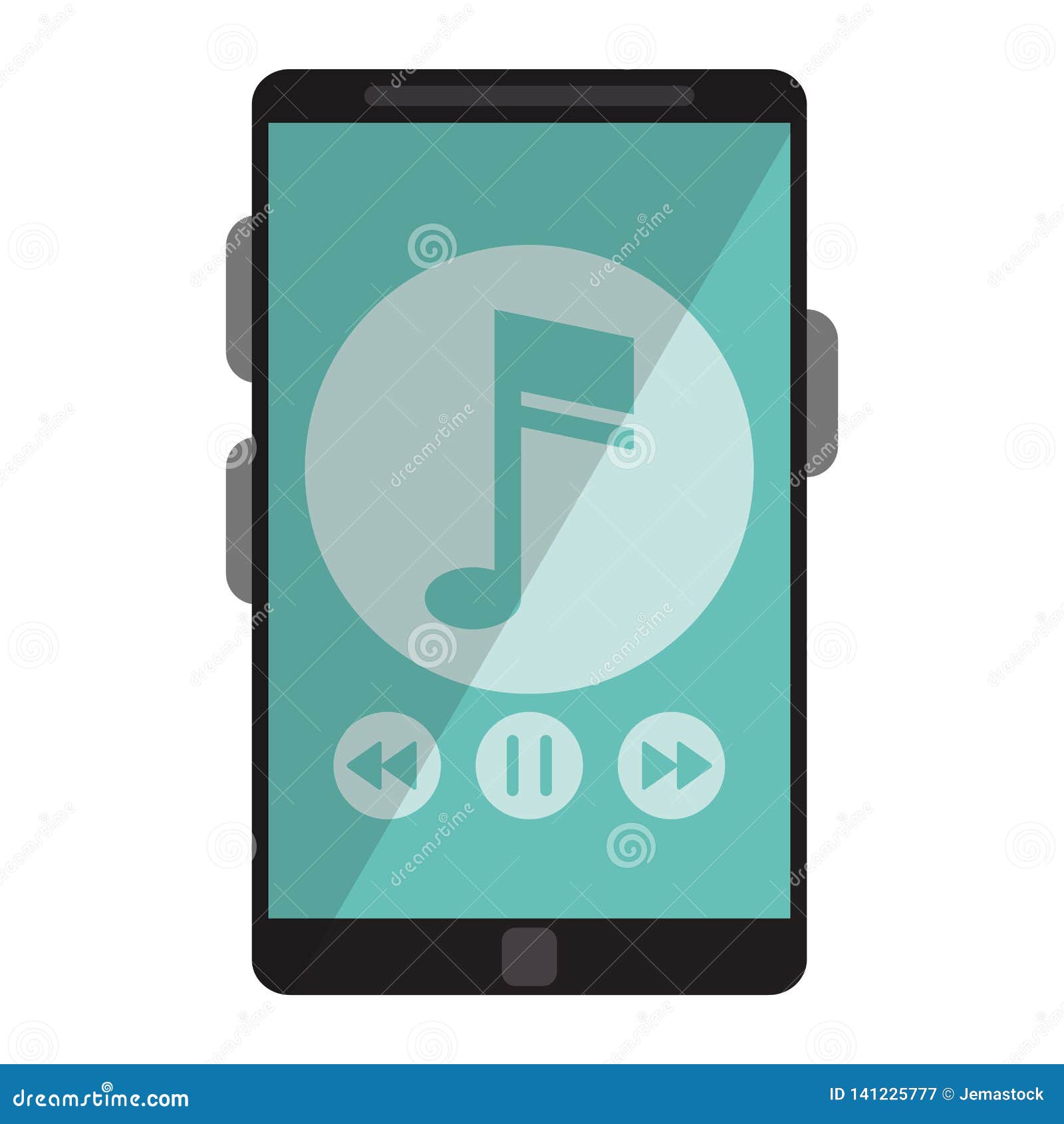 Music and smartphone stock vector. Illustration of gadget - 141225777