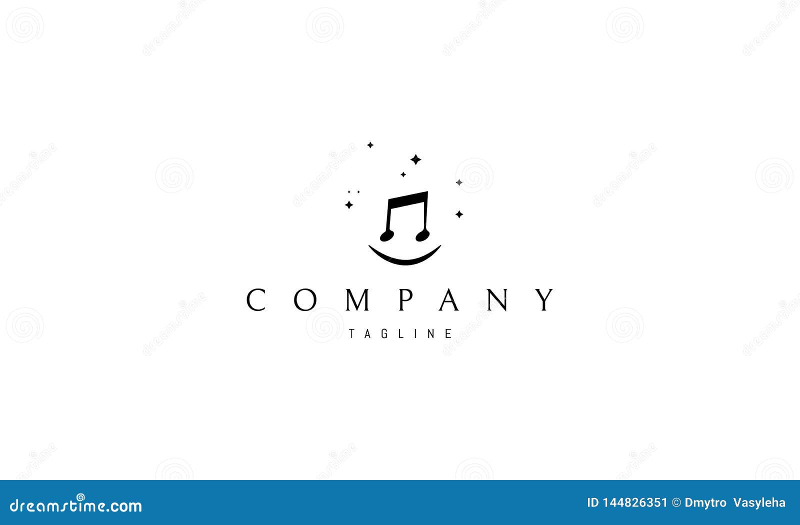 Music Smile Abstract Black Vector Logo Design Stock Vector ...