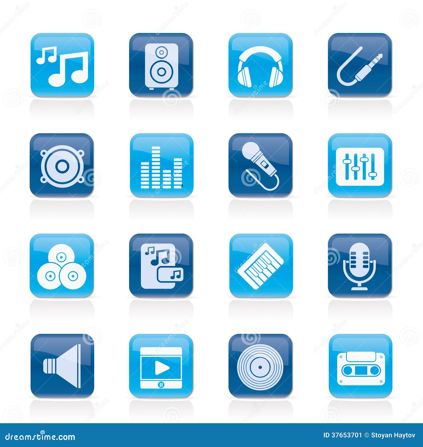 Music, Sound and Audio Icons Stock Vector - Illustration of sound ...