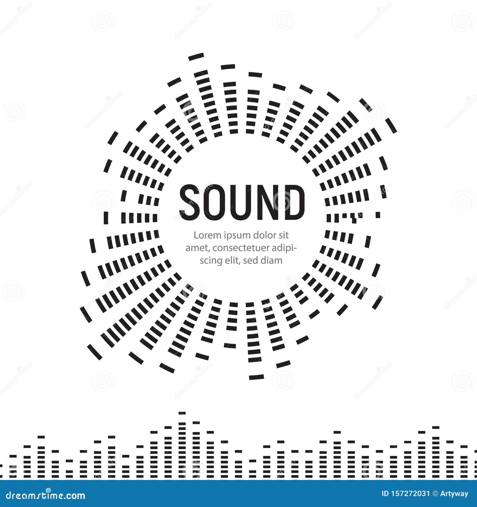 Music Sound Circle Frame Wave Logo, Audio Digital Equalizer Technology ...