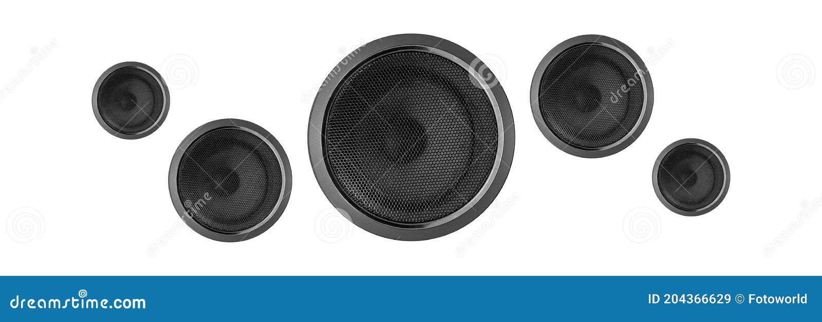 Music and Sound - Front View Five Way Speaker Isolated Stock Image ...