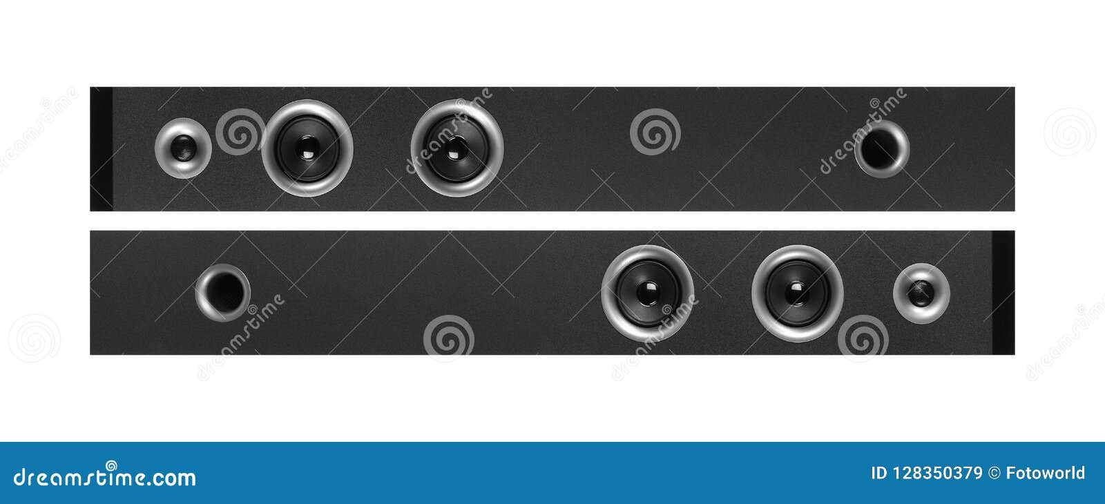 Music and Sound - Front View Two Tower Loudspeaker Enclosure. is Stock ...