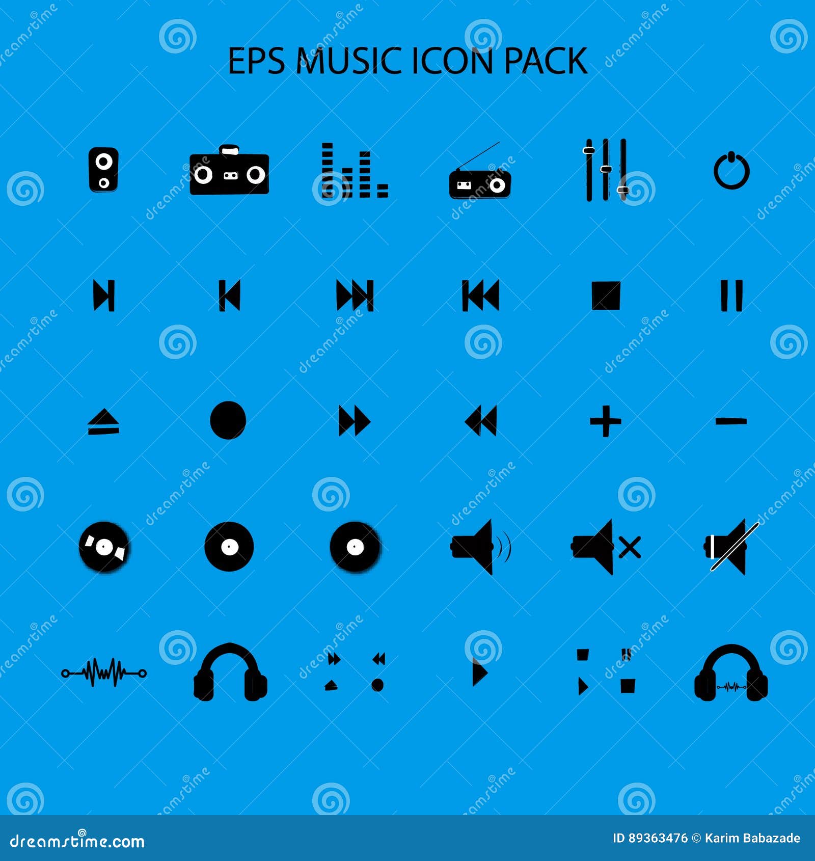Music Sound Icon Pack Flat Icon Stock Vector - Illustration of ...