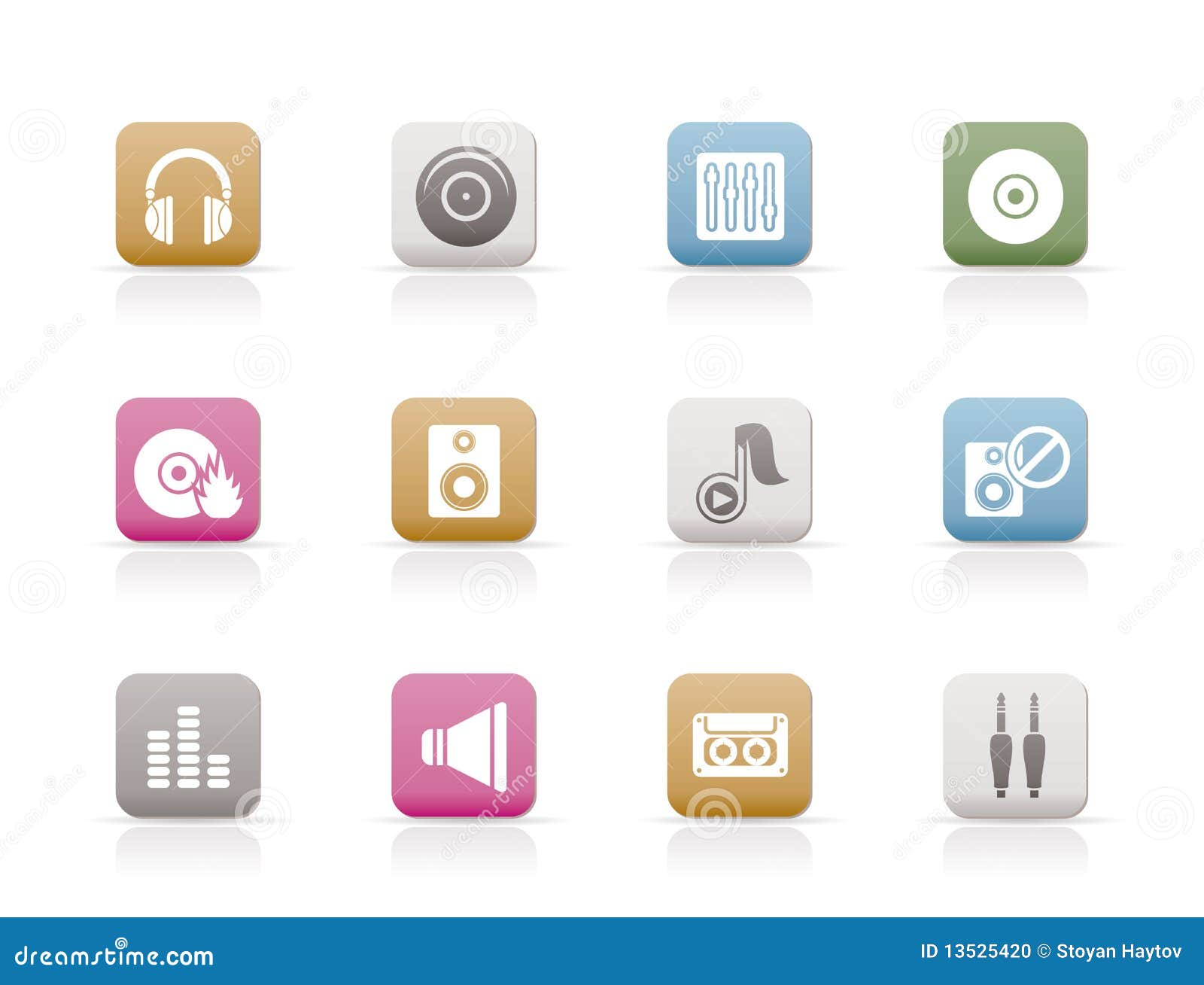 Music and sound icons stock vector. Illustration of folder - 13525420