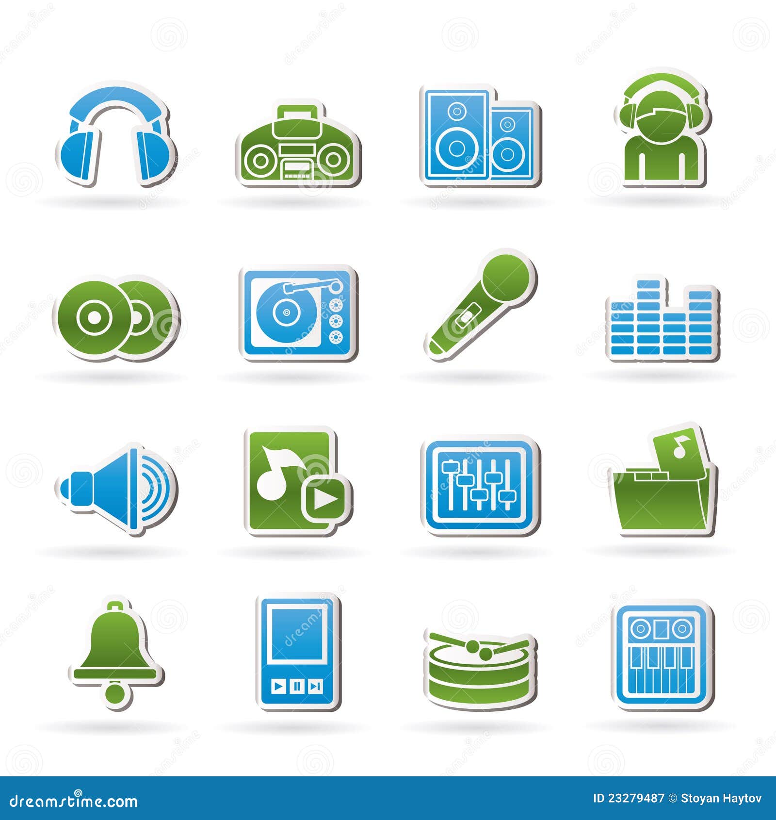 Music and sound Icons stock vector. Illustration of design - 23279487