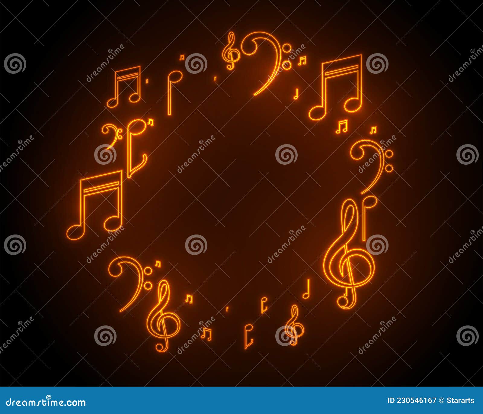 Music Sound Notes Frame Background Stock Vector - Illustration of cover ...