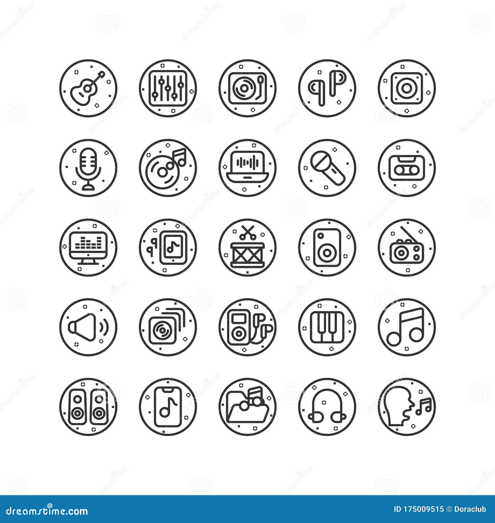 Sound Outline Icon. Adjustment Button Linear Symbol. Media Settings ...
