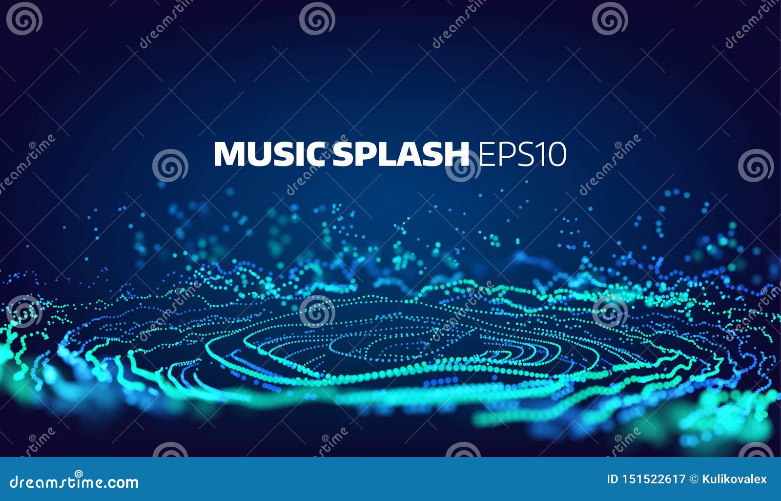 Music and Sound Splash with Ripples Background. Particles Glitch ...