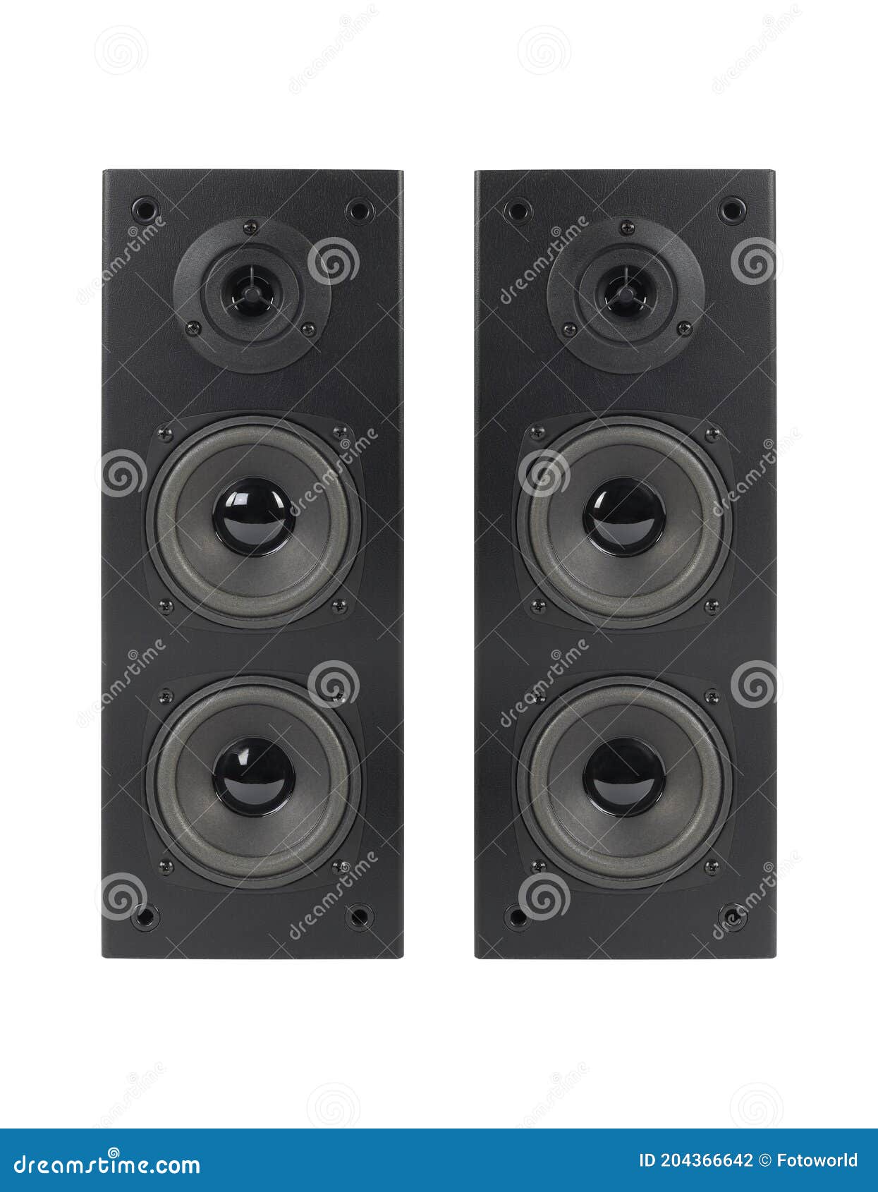 Music and Sound - Two Front View Three Line Loudspeaker Enclosure ...