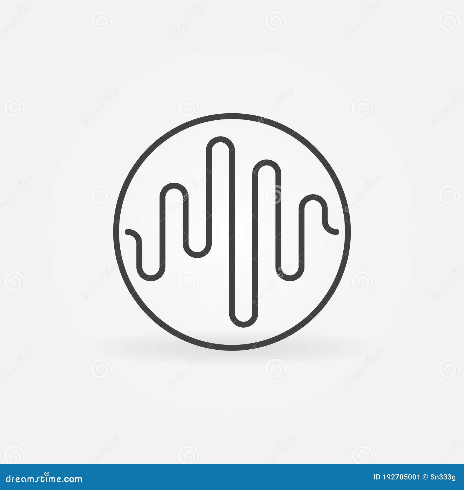 Music Sound Wave in Circle Linear Vector Concept Icon Stock Vector ...