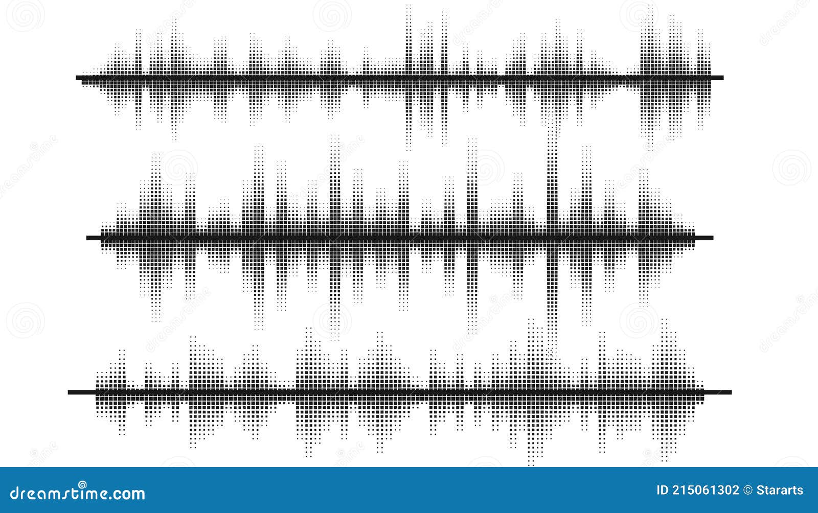 Music Sound Wave Frequency Pattern Design Set Stock Vector ...