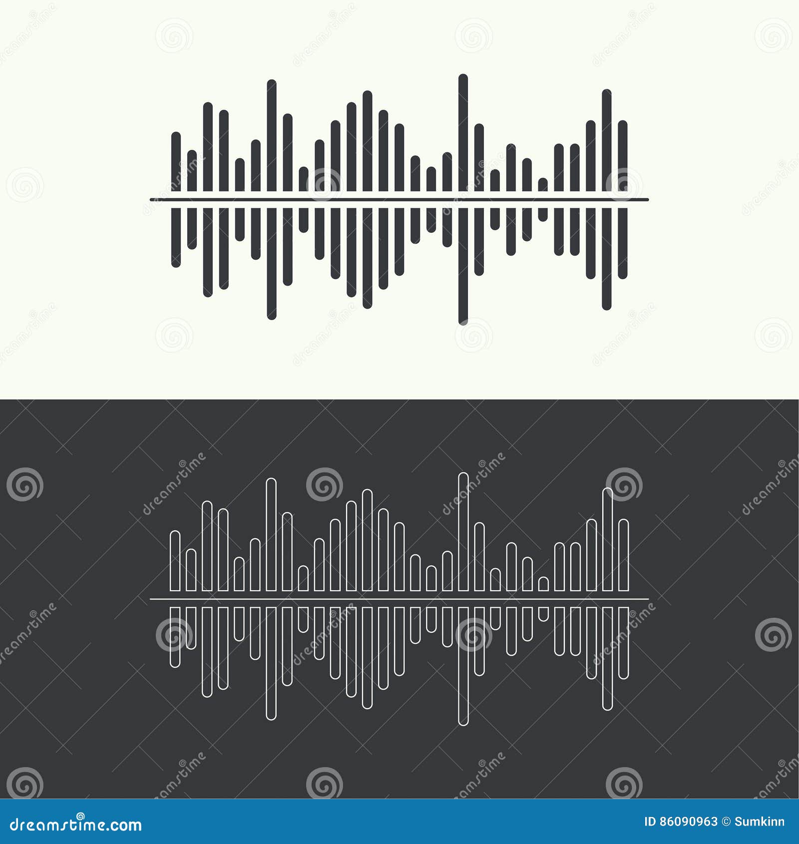Music sound wave. stock vector. Illustration of equalizer - 86090963