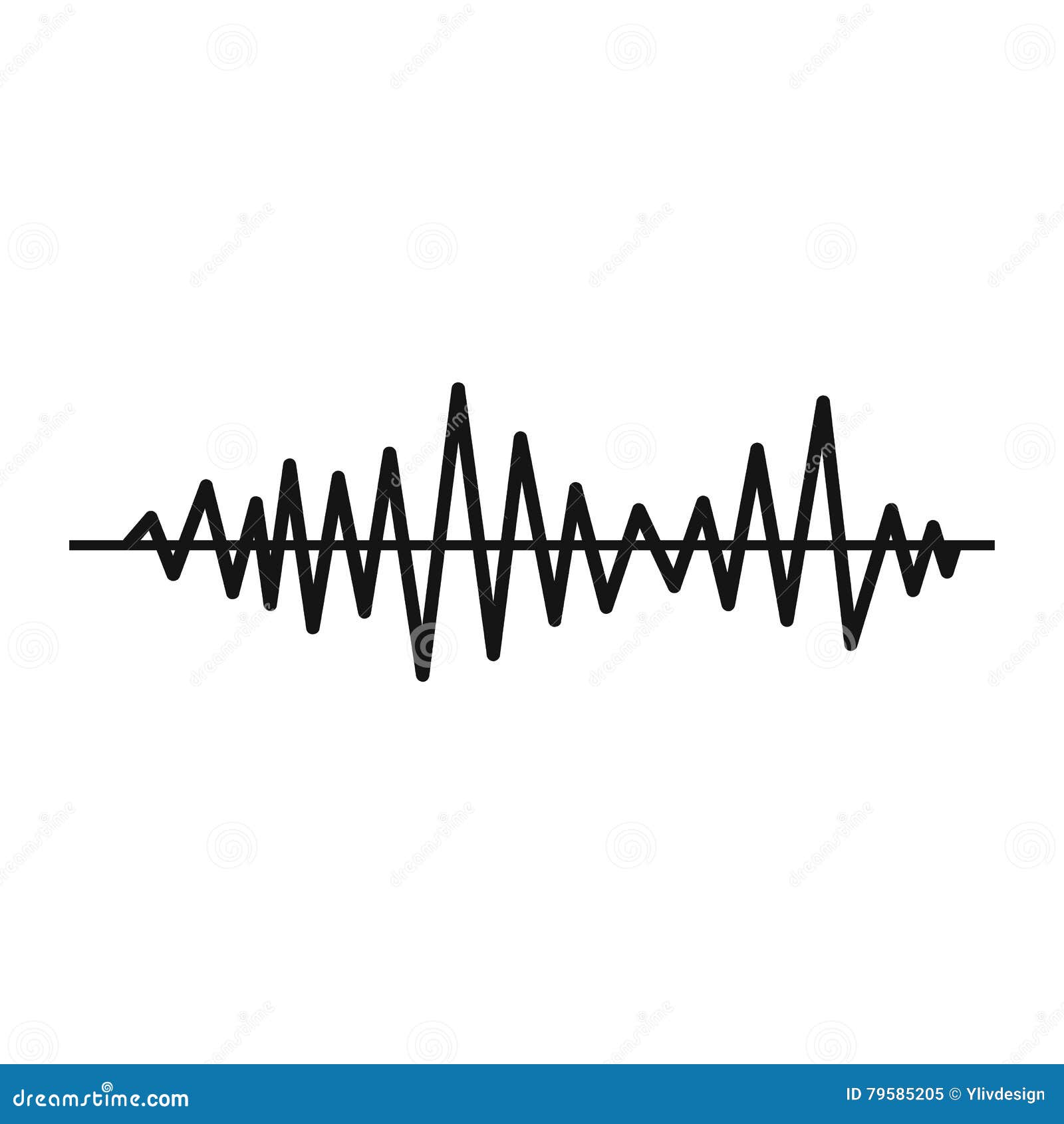 Music Sound Waves Icon, Simple Style Stock Vector - Illustration of ...