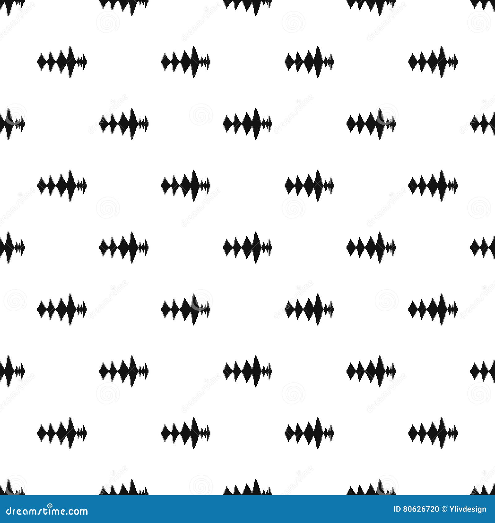 Music Sound Waves Pattern, Simple Style Stock Vector - Illustration of ...