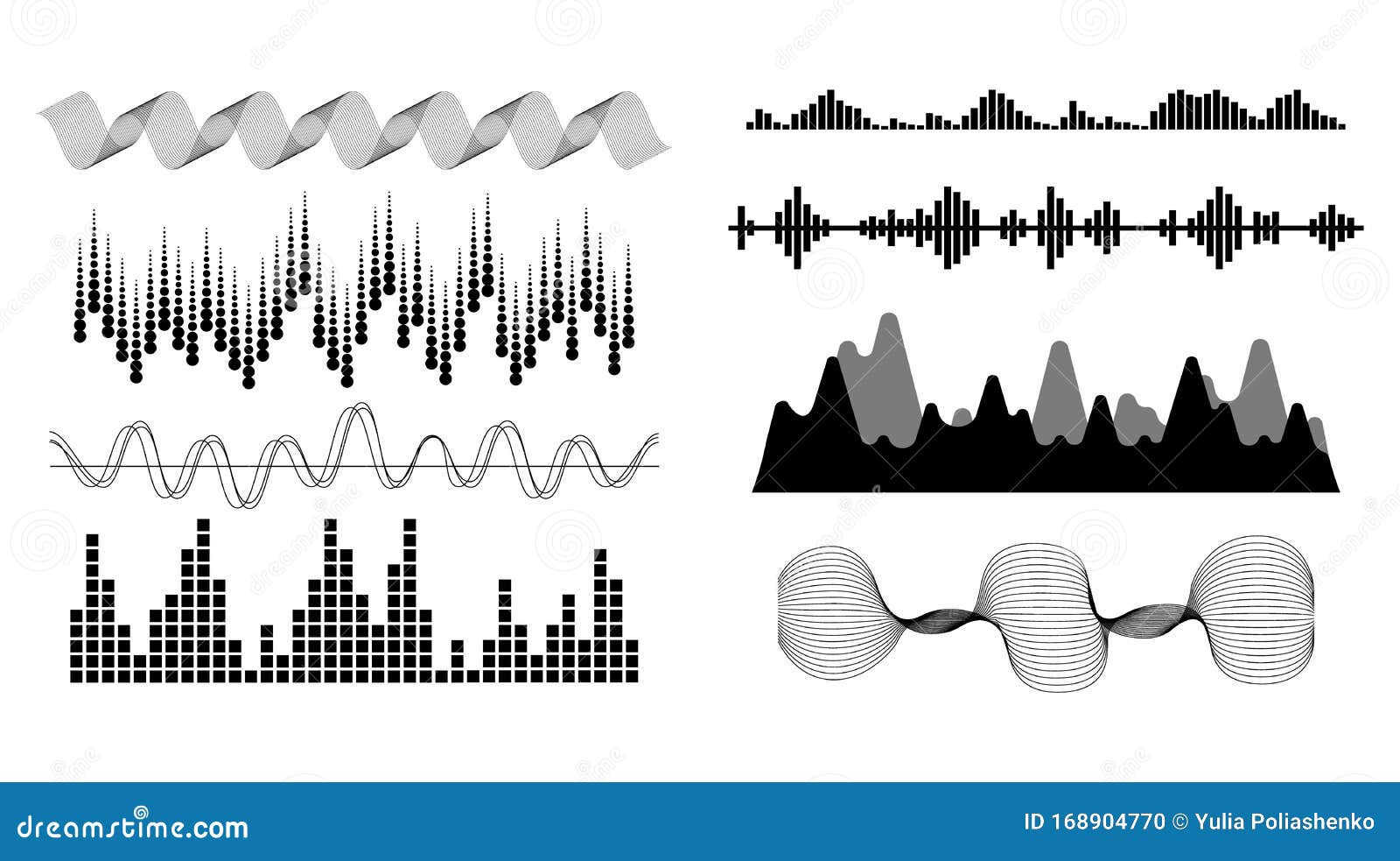 Music sound waves set stock vector. Illustration of melody - 168904770