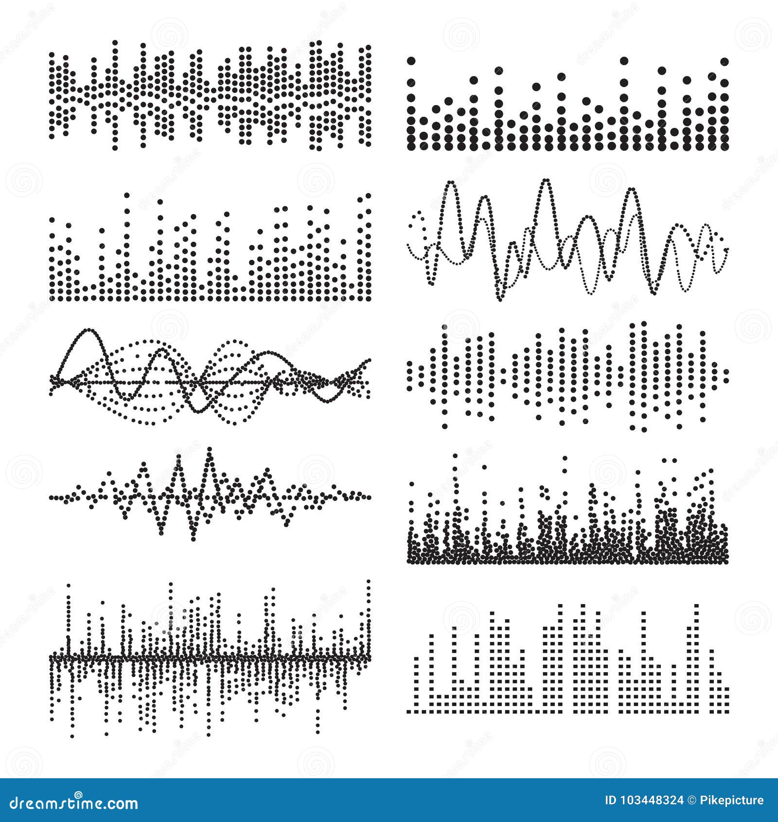 Sound Waves Vector. Pulse Abstract. Digital Frequency Track Equalizer ...