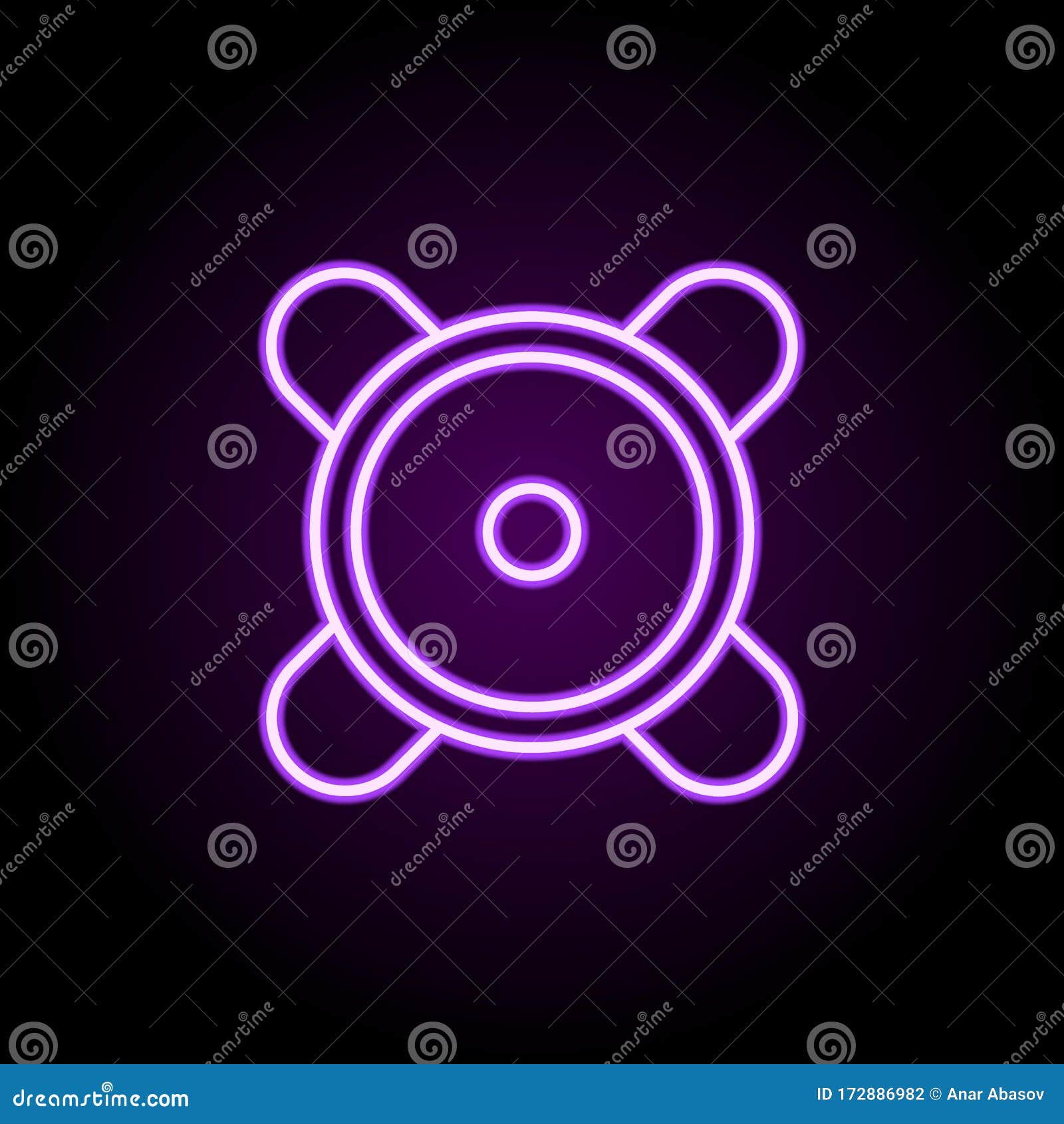Music Soundwave Neon Icon. Elements of Music Set Stock Illustration ...