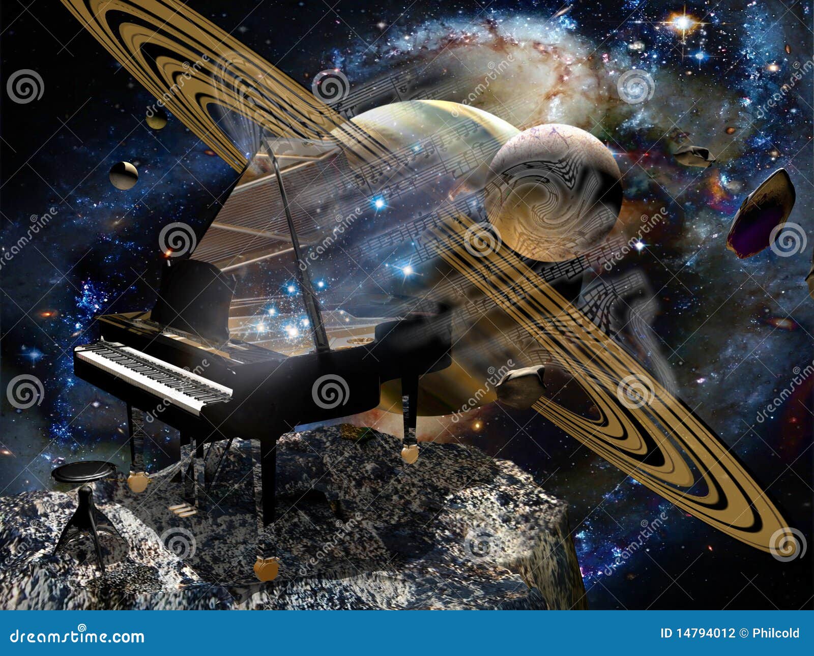 Music and space stock illustration. Illustration of nebulae - 14794012