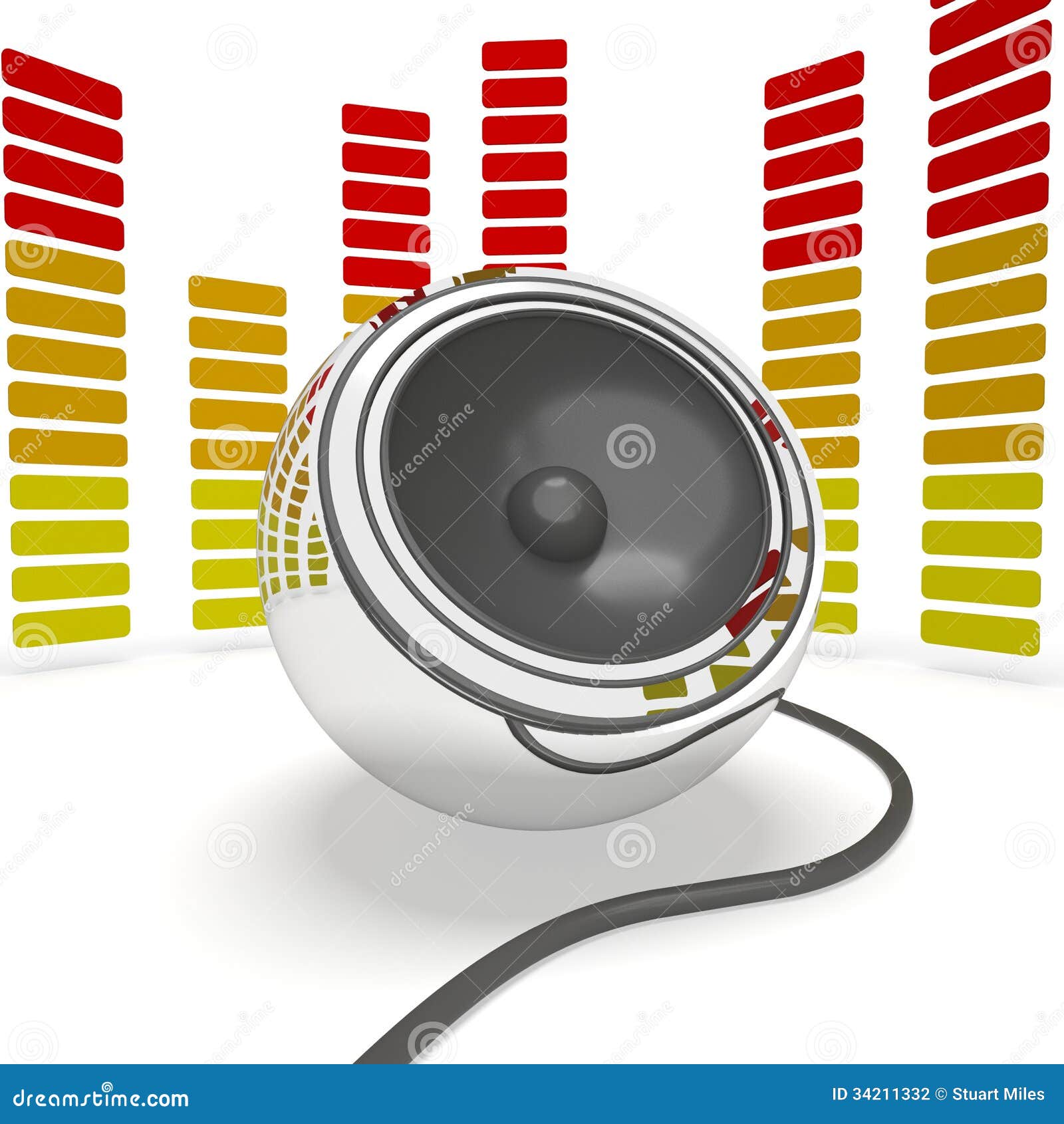 Music Speaker and Graphic Equalizer Shows Pop or Audio Stock ...