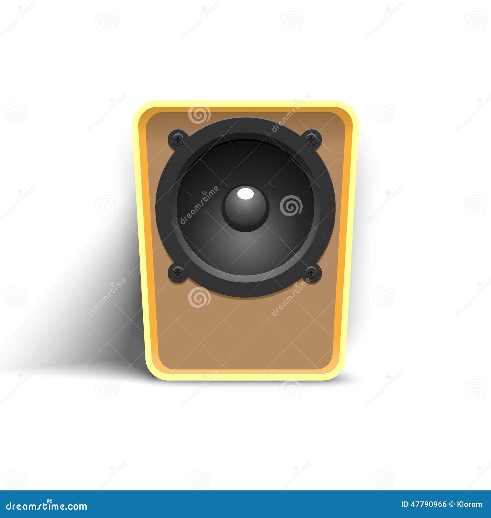 Music Subwoofer Speaker Isolated On White Background Vector ...
