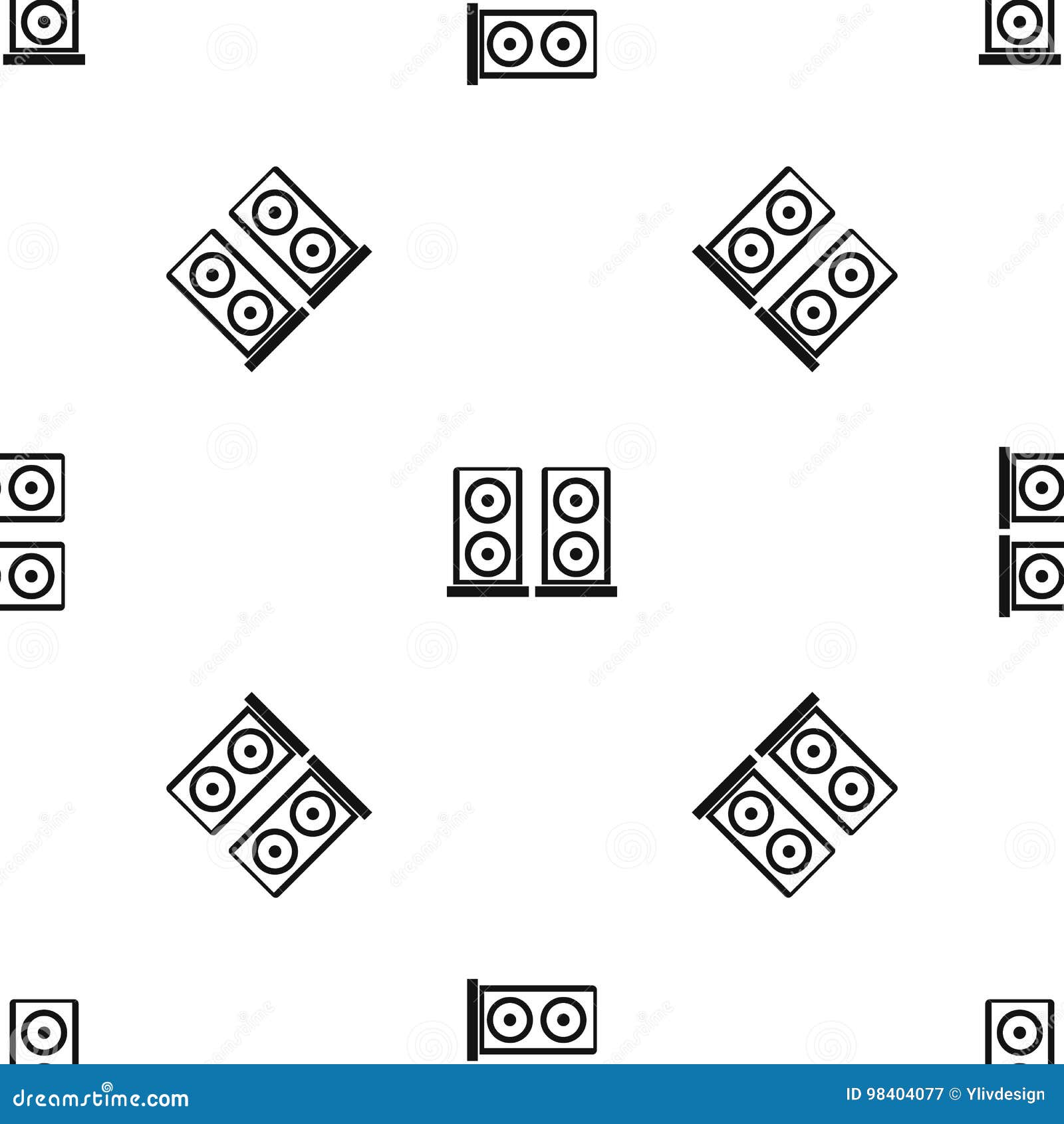 Music Speakers Pattern Seamless Black Stock Vector - Illustration of ...