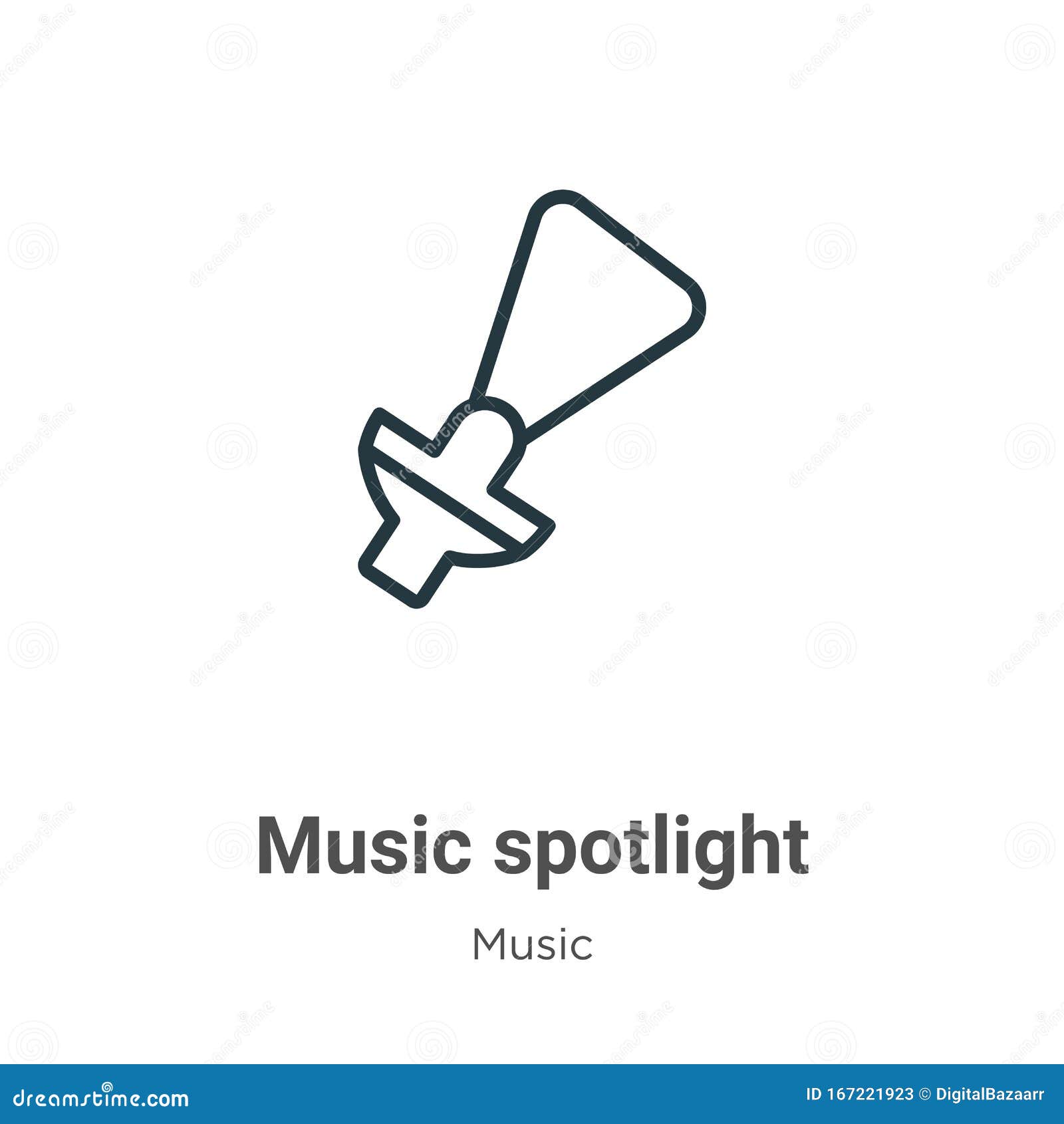 Music Spotlight Outline Vector Icon. Thin Line Black Music Spotlight ...