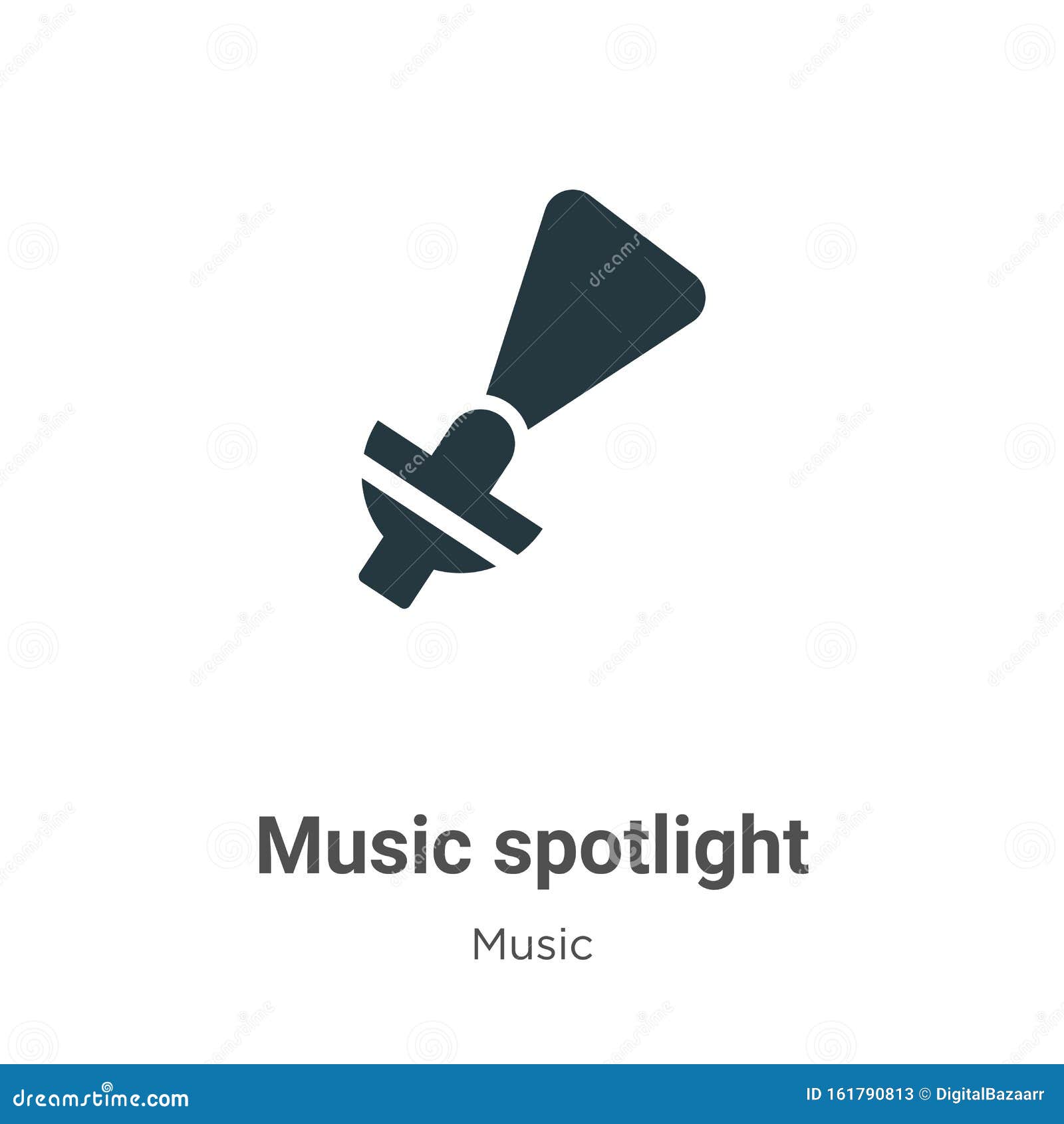 Music Spotlight Vector Icon on White Background. Flat Vector Music ...