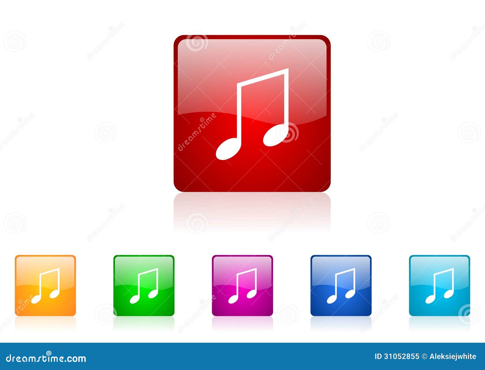 Music Square Web Glossy Icon Stock Illustration - Illustration of ...