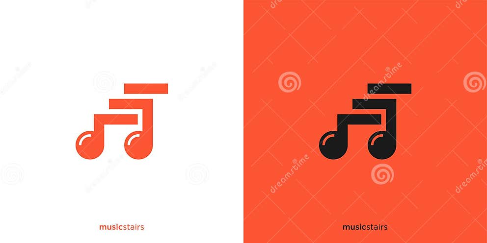 Music Stairs Logo Designs. Musical Note with Staircase with Minimalist ...