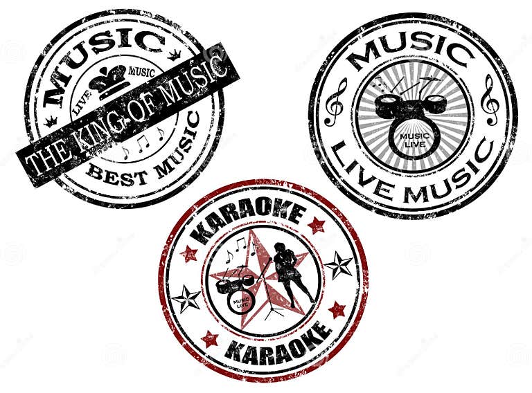 Music stamp stock vector. Illustration of concert, audio - 23693250