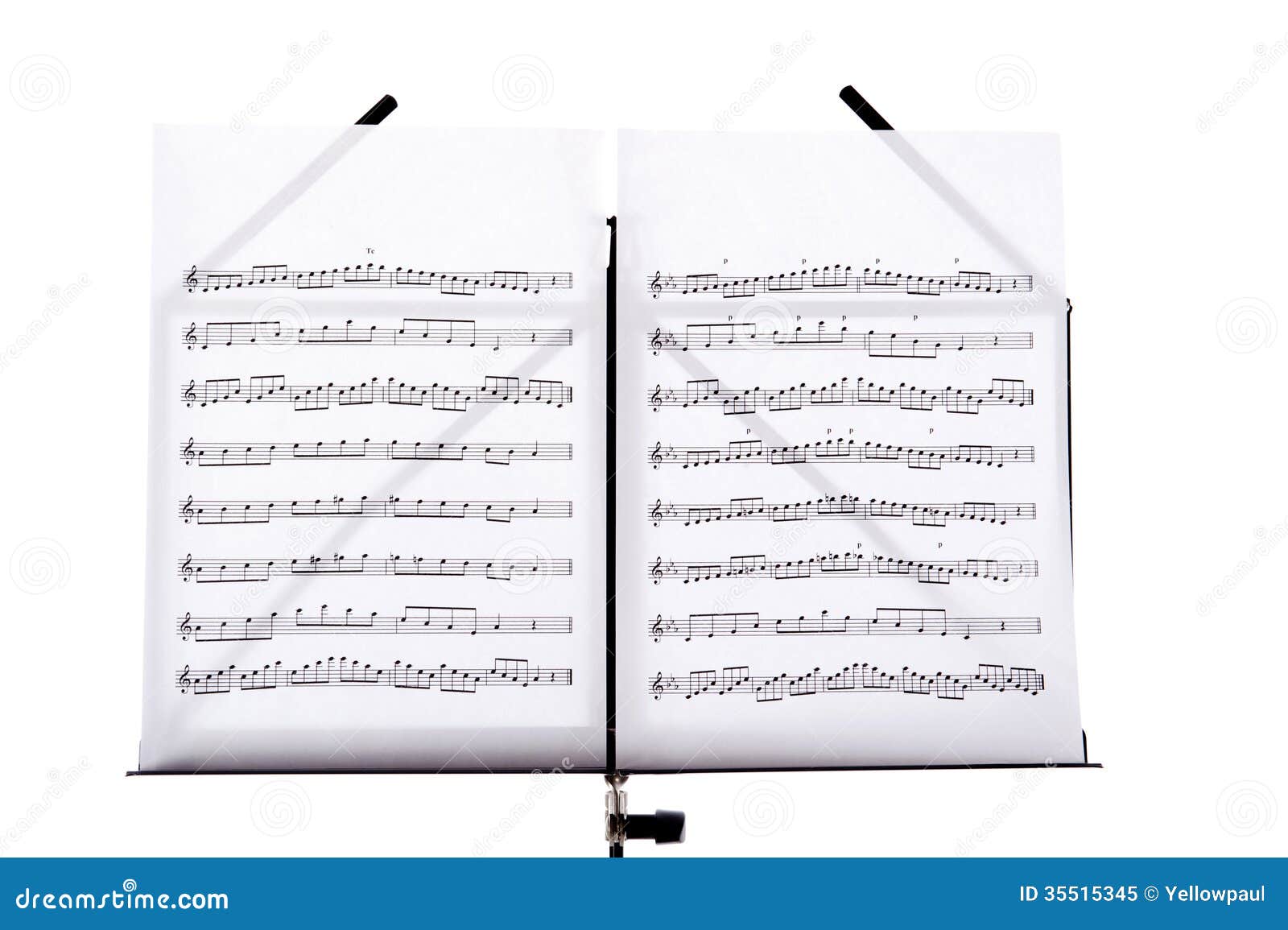 Music Stand with Melody Sheets Stock Image - Image of line, conducting ...