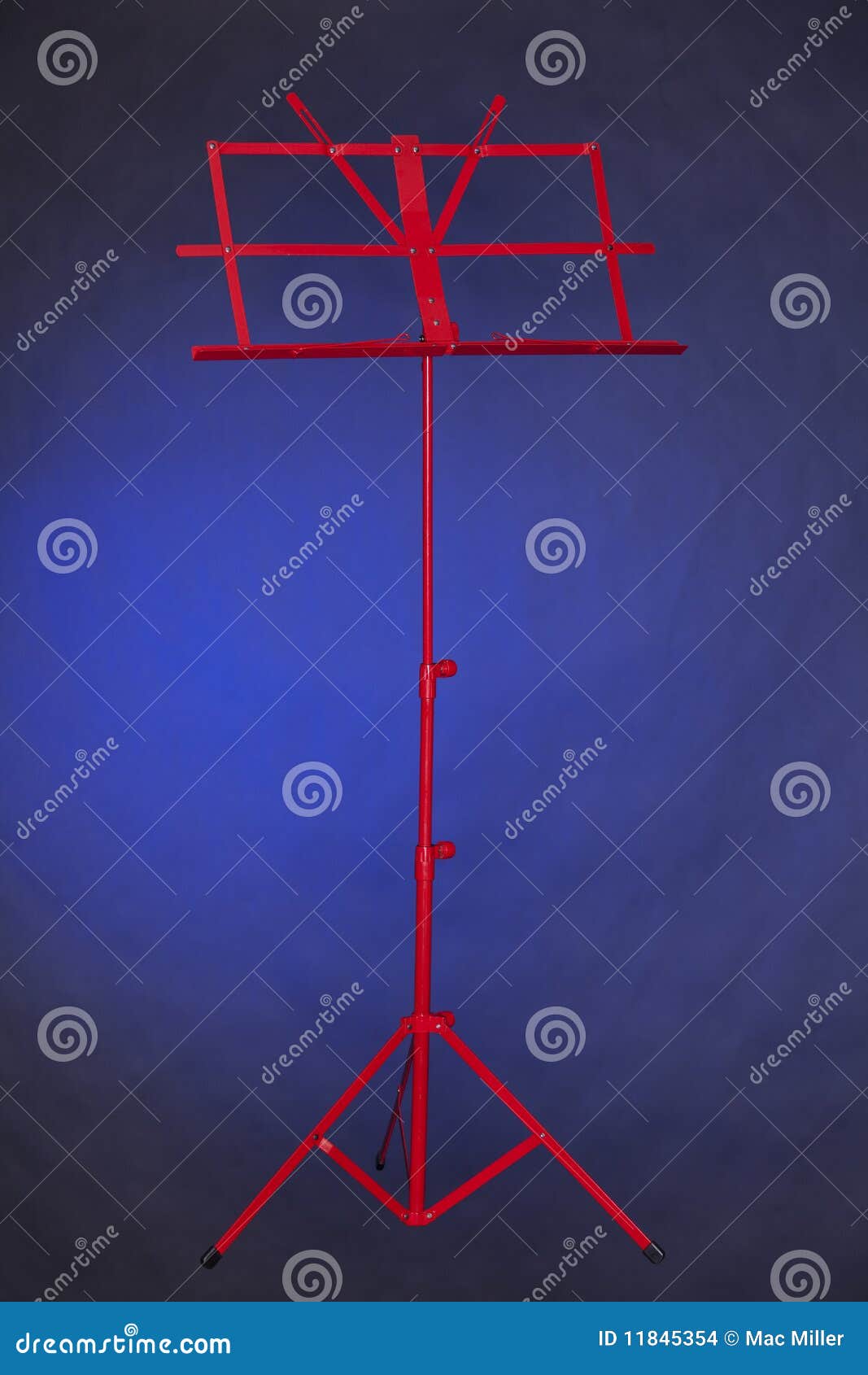 Music Stand Red Isolated on Blue Stock Photo - Image of spotlight ...