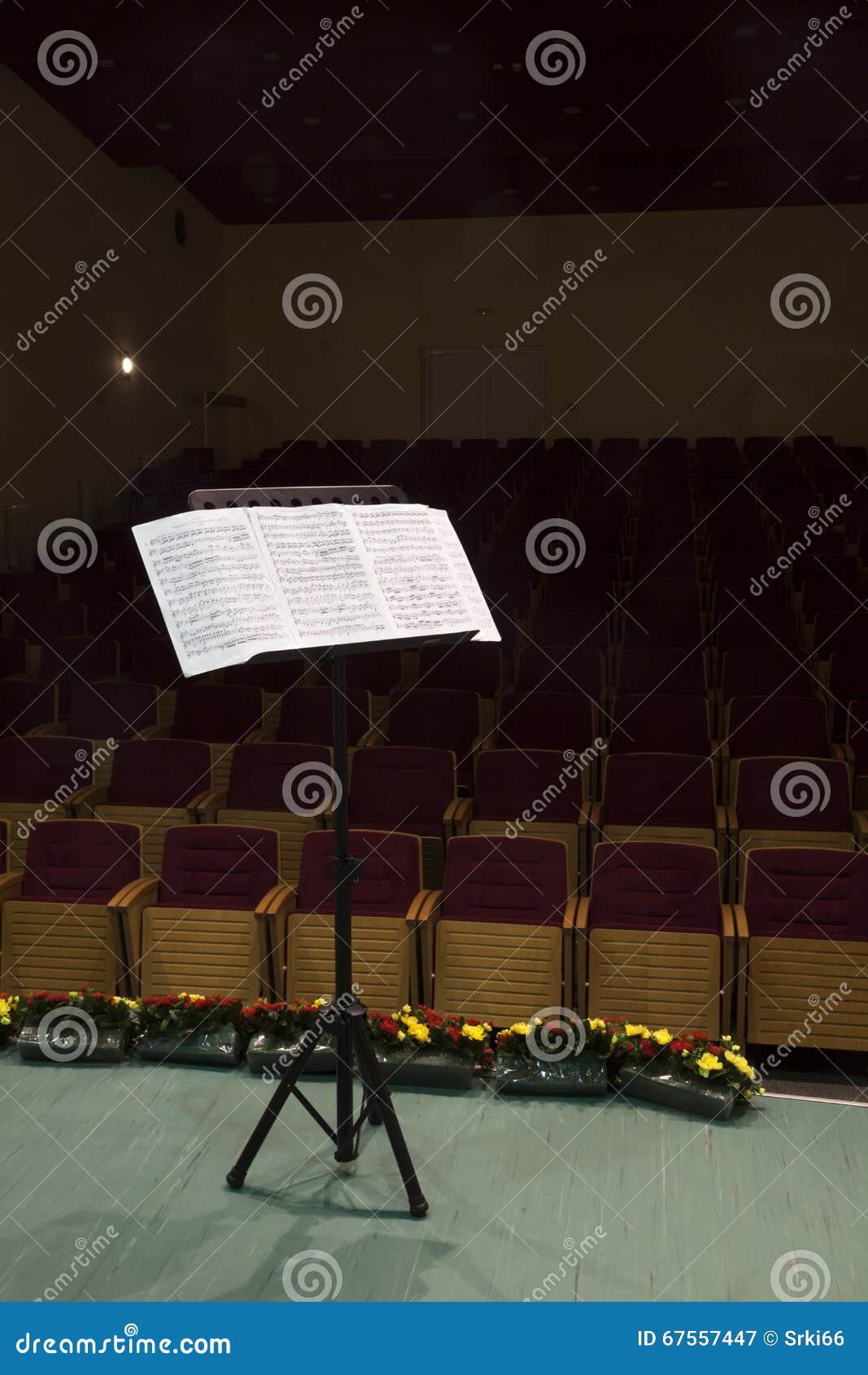 Music stand on stage stock image. Image of auditorium - 67557447