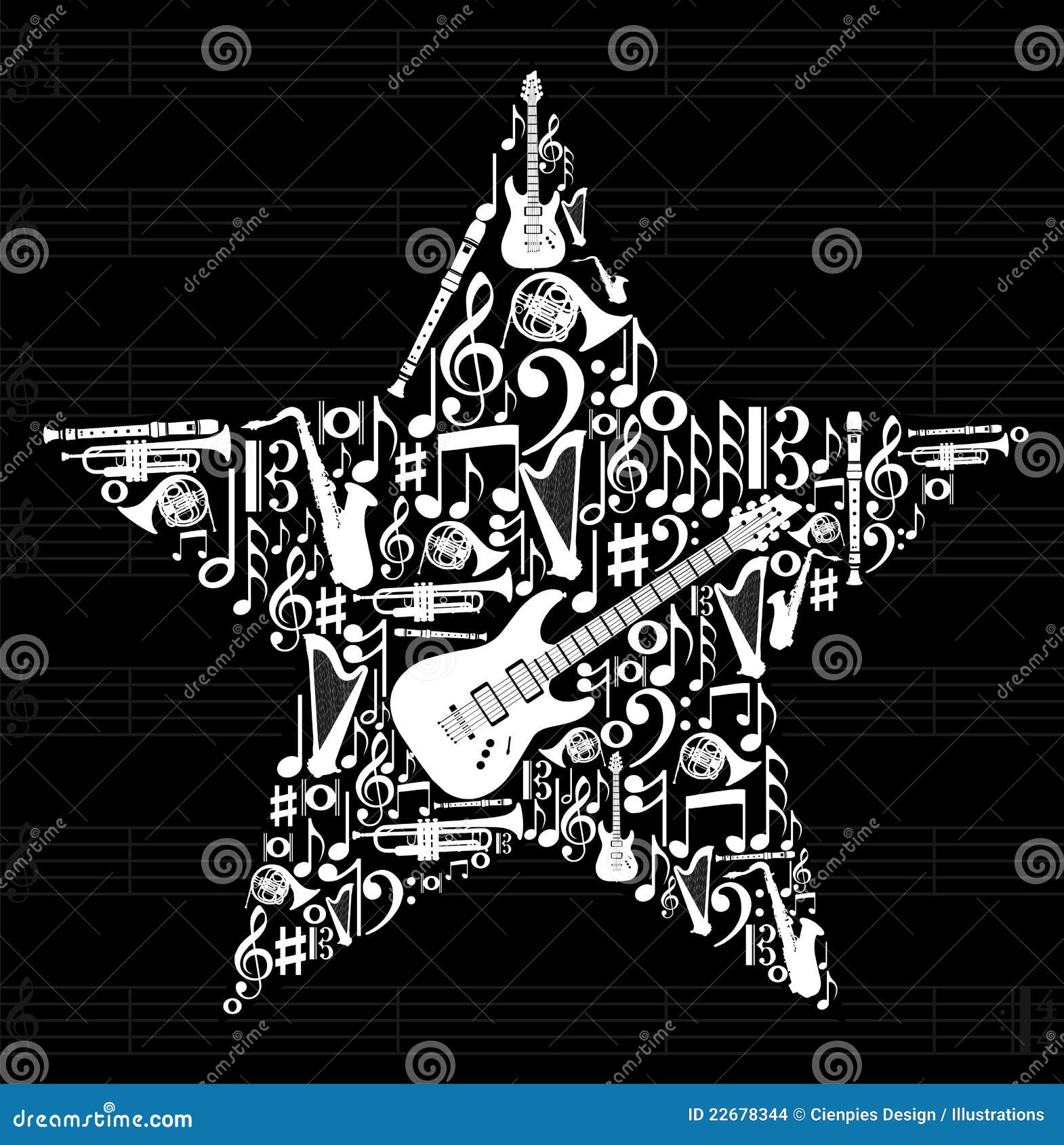 Music star background stock vector. Illustration of curve - 22678344