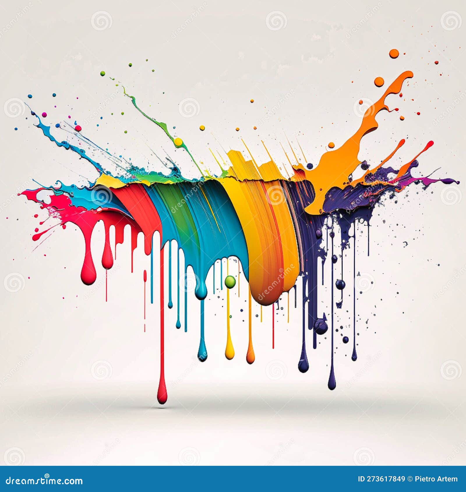 Music Stave Colorful Splash Illustration on White, Generative AI Stock ...