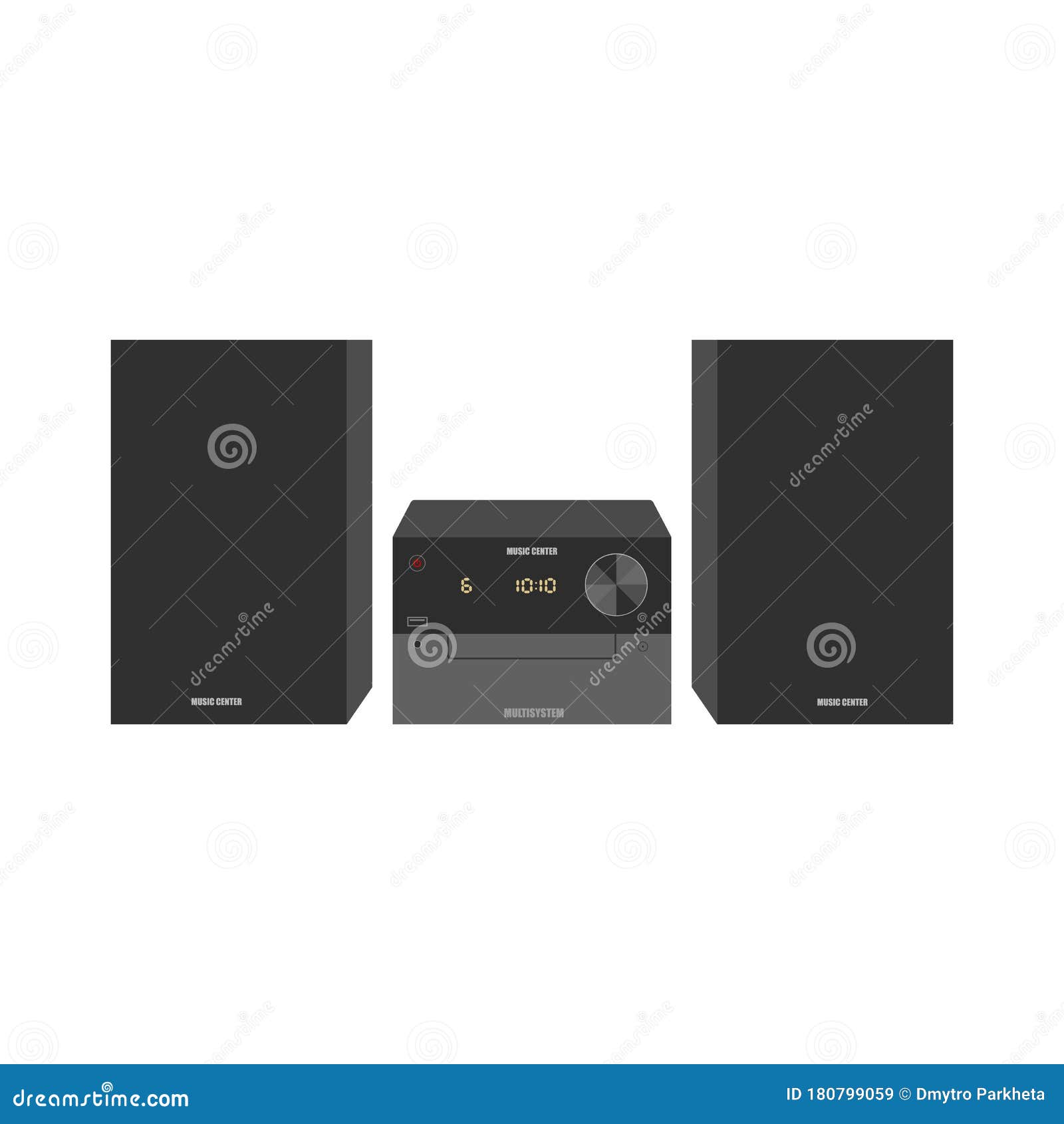Music Stereo Audio System Center Vector Illustration Stock Vector ...