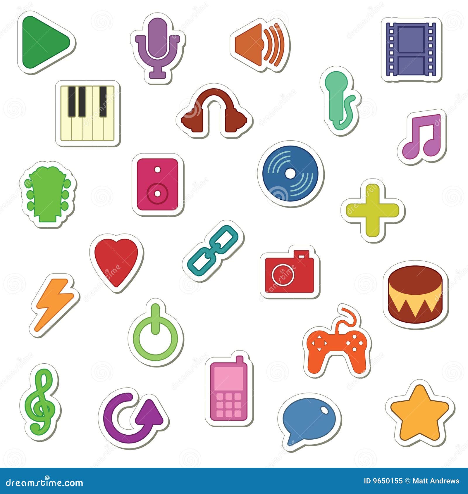 Music stickers stock vector. Illustration of reload, sticker - 9650155