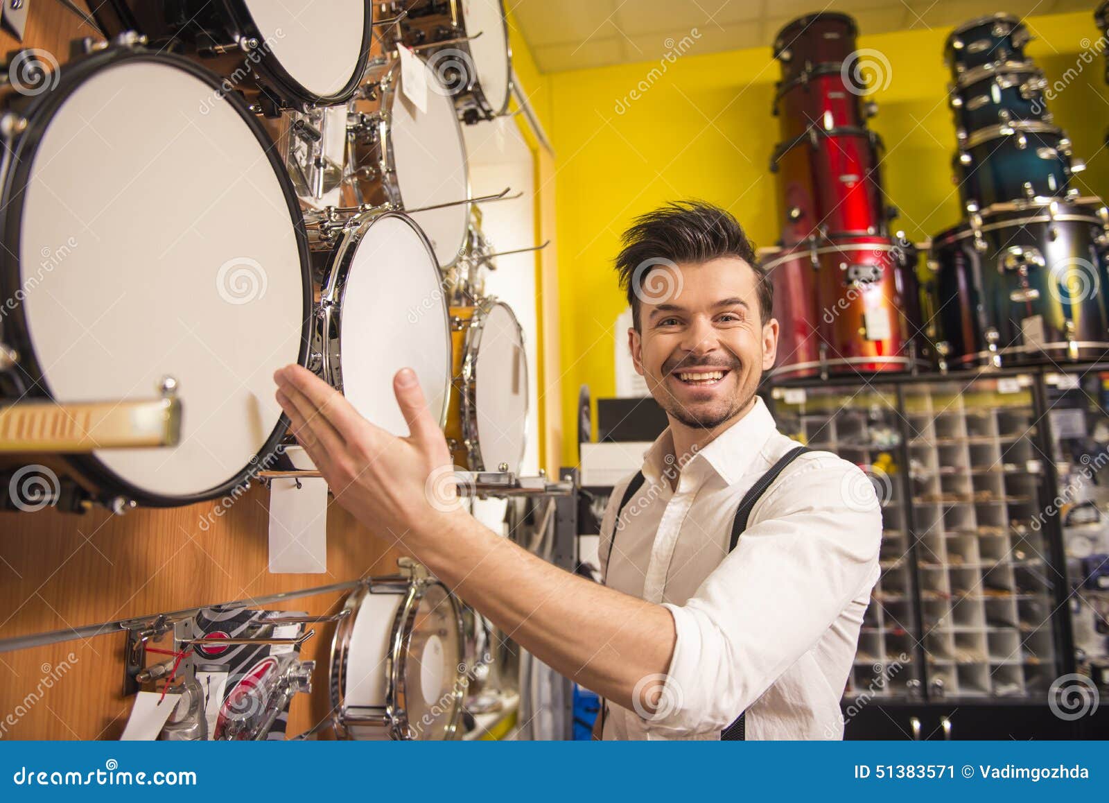 Music store stock image. Image of drummer, people, audio - 51383571