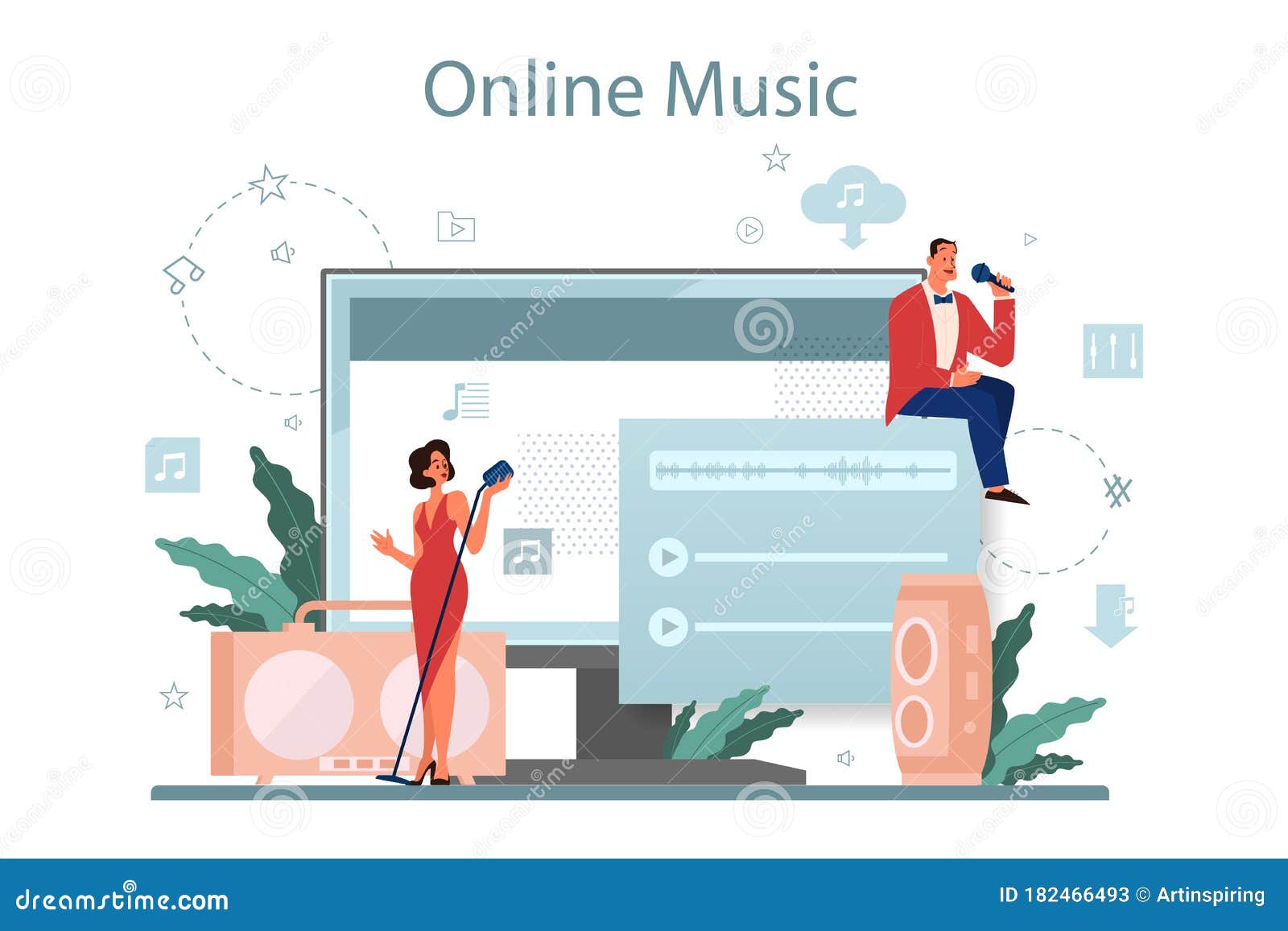 Music Streaming Service and Platform. Streaming Music Online Stock ...