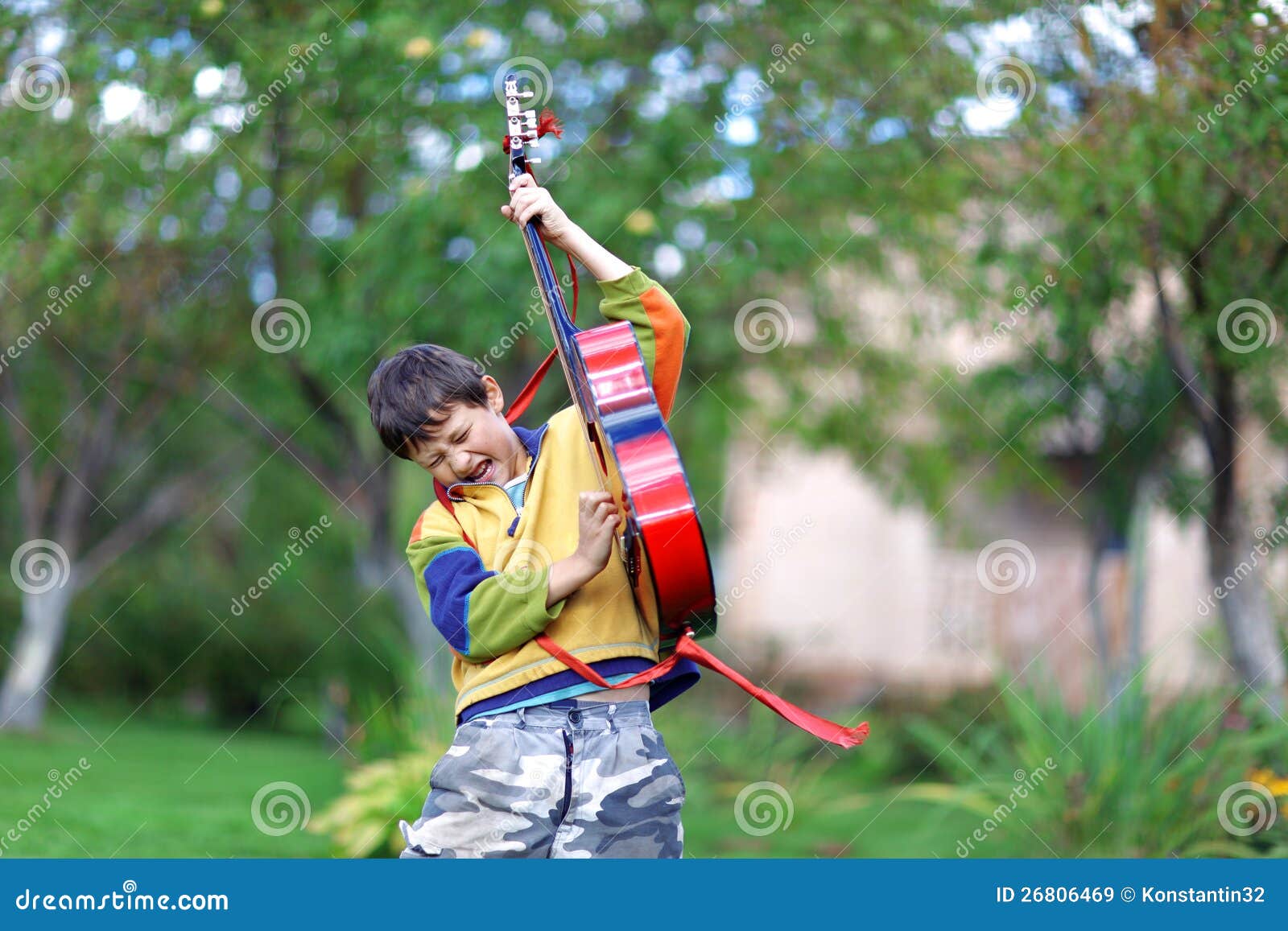 Music Student Playing the Guitar Stock Image - Image of beauty ...
