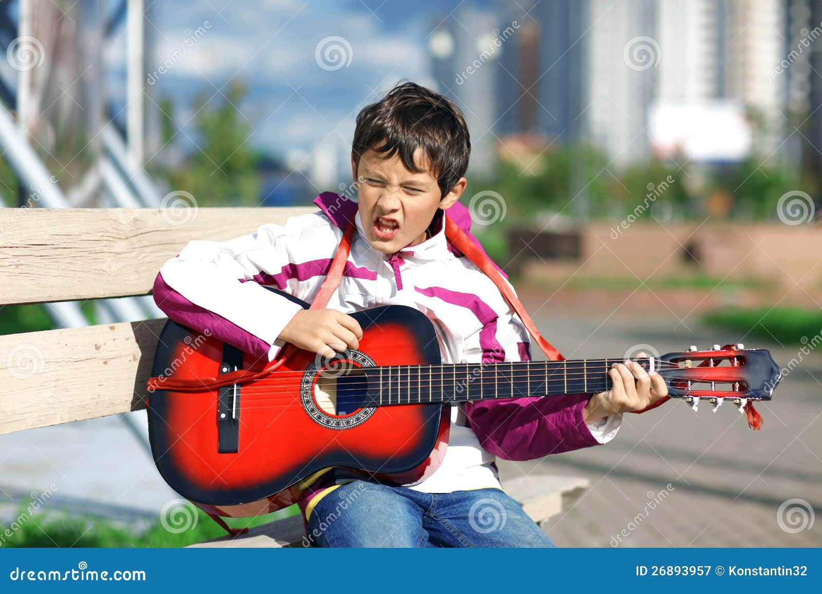 Music Student Playing the Guitar Stock Image - Image of caucasian, play ...
