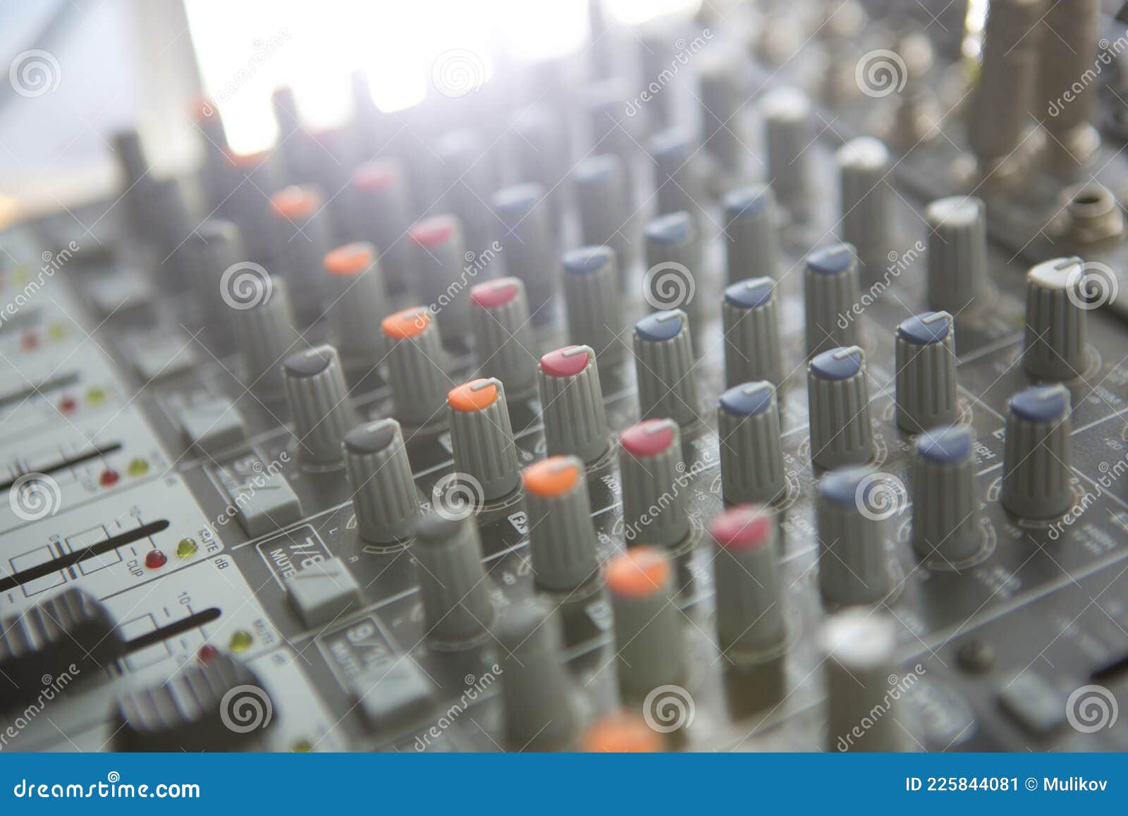Music Studio. Buttons Equipment for Sound Mixer Control Stock Image ...