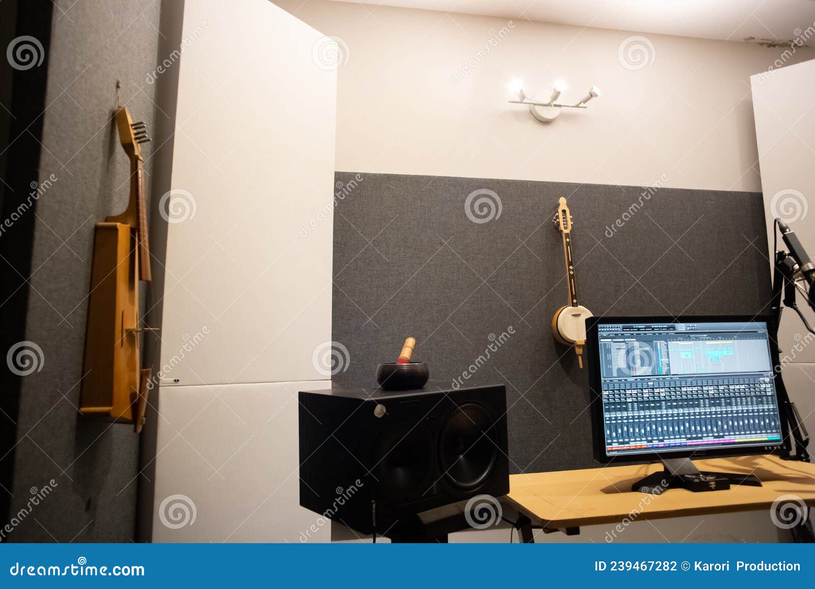 Music Studio Full of Instruments and Pc Display Stock Photo - Image of ...