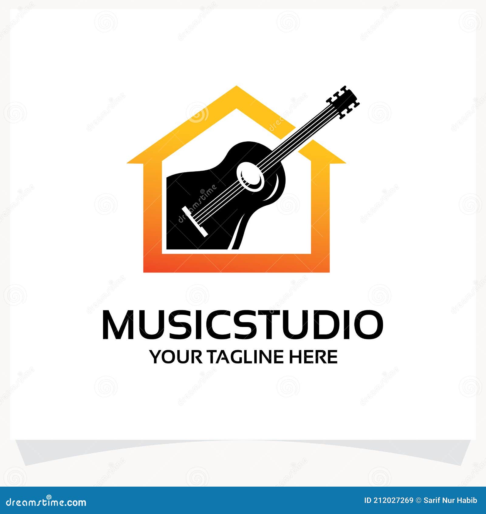 Music Studio Logo. Guitar Logo Design Template Inspiration Stock Vector ...