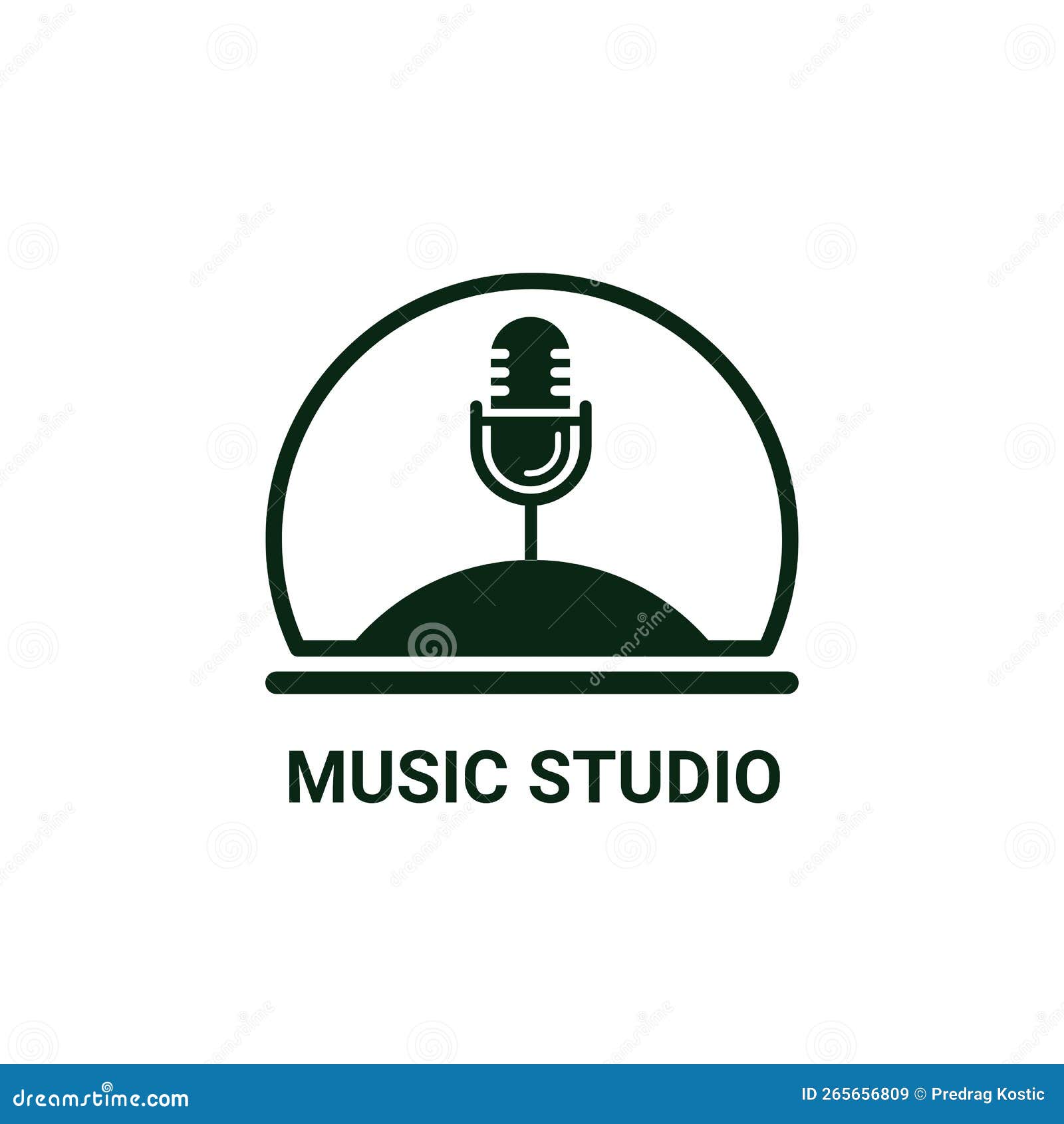 Music studio logo stock illustration. Illustration of drawing - 265656809