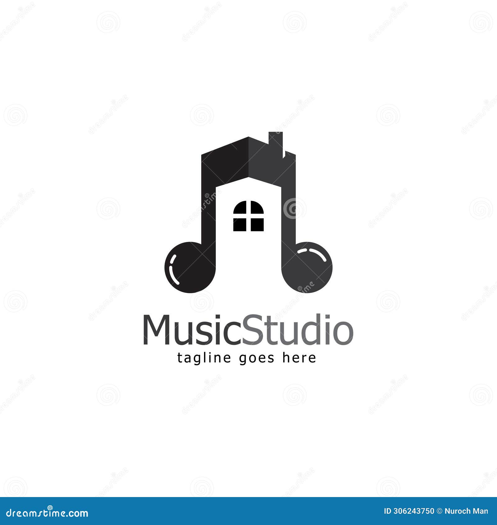 Music Studio Logo Template Design Vector Stock Illustration ...